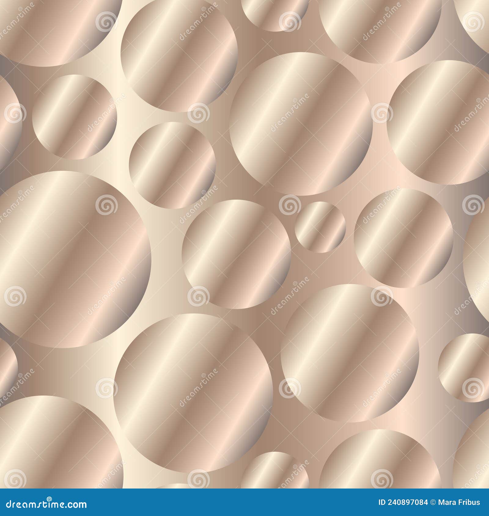 Metal Bronze Gradient Circles Seamless Pattern Stock Vector ...