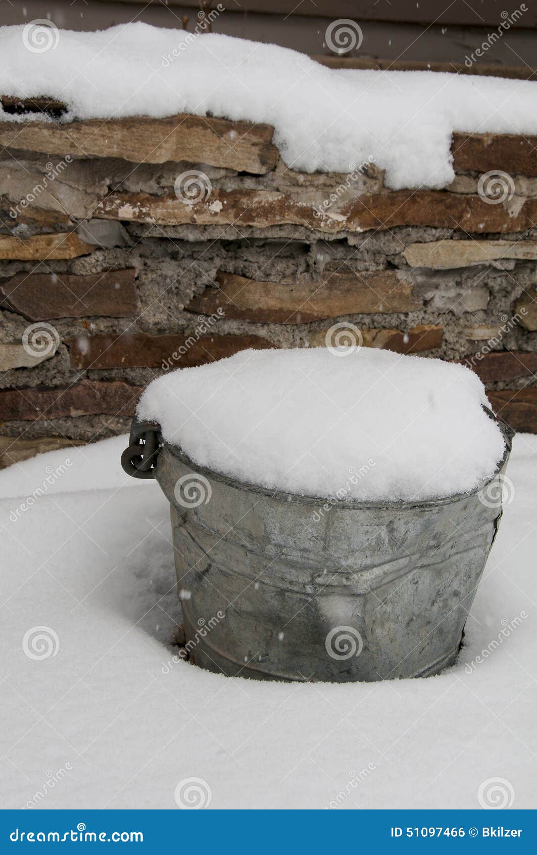 Metal bucket stock photo. Image of dented, build, winter - 51097466