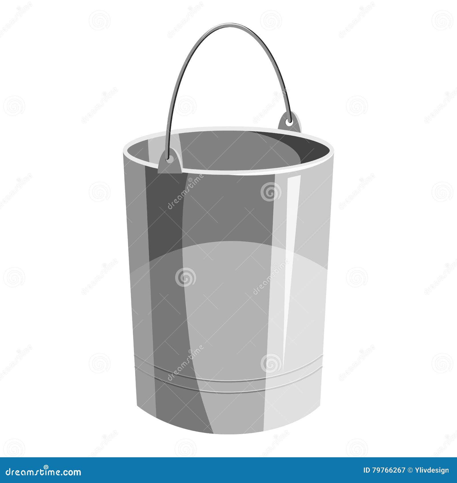 Metal Bucket Icon, Gray Monochrome Style Stock Vector - Illustration of ...