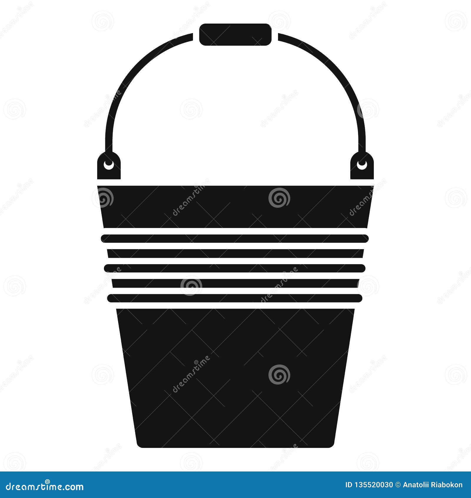 Metal Bucket Icon, Simple Style Stock Vector - Illustration of clip ...