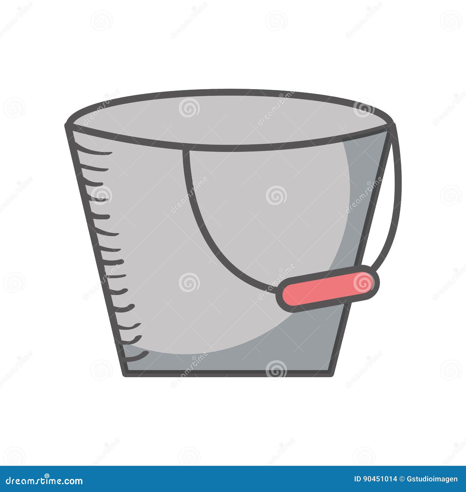 Metal bucket isolated icon stock vector. Illustration of metallic ...