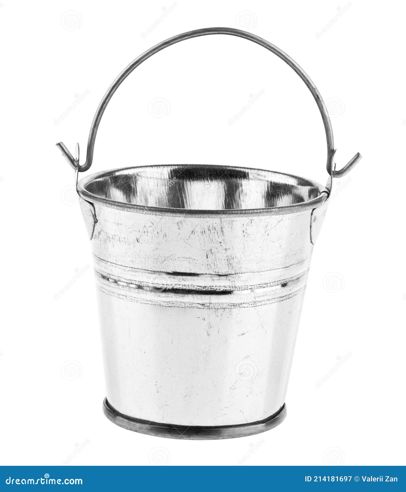 Metal Bucket Isolated on a White Background Close-up Stock Image ...