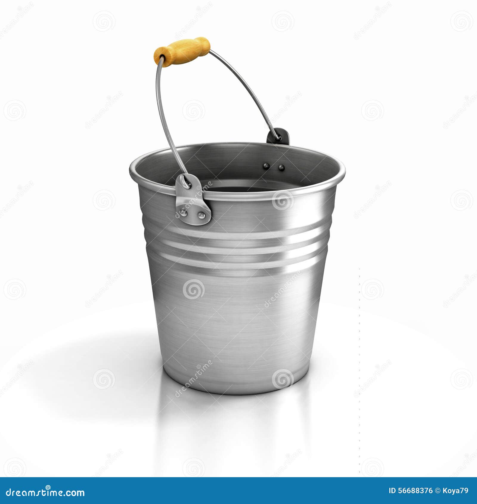 Metal Bucket Isolated on White on White Background Stock Illustration ...