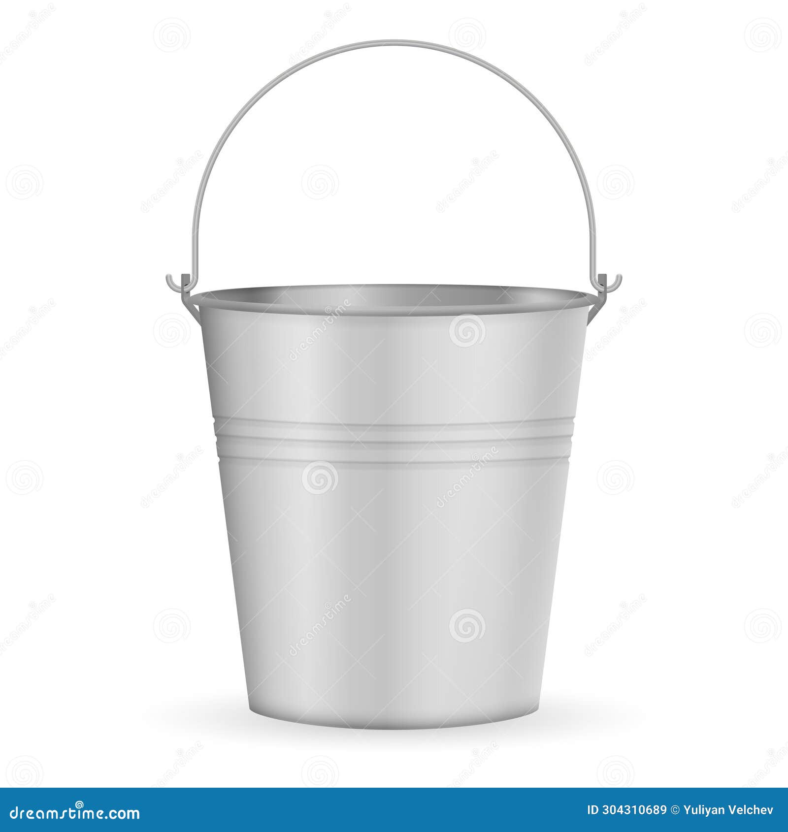 Metal bucket stock vector. Illustration of aluminum - 304310689