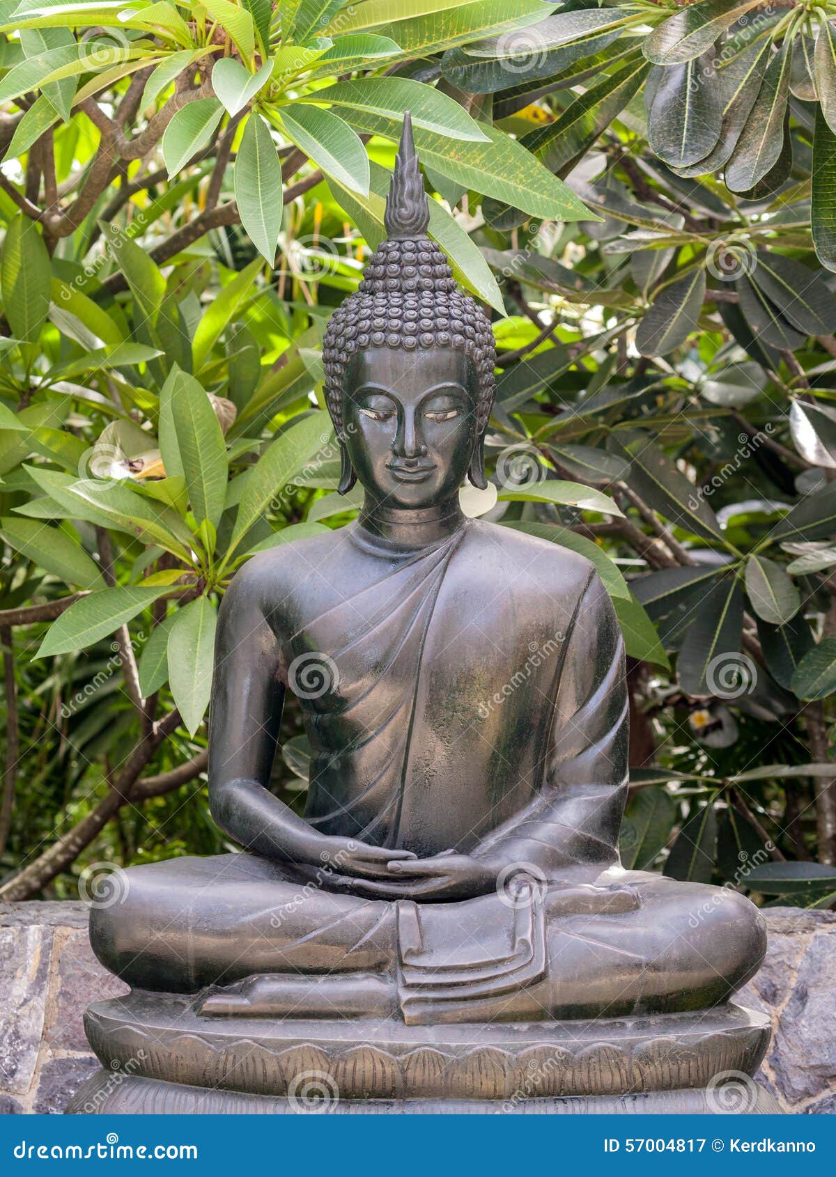 Statue Of Lotus With Gold Leaf At Wat Klang Bang Phra Temple Stock ...