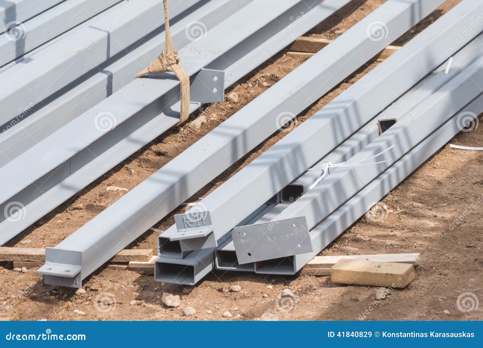 Metal Building Construct Site Stock Image - Image of labor, frame: 41840829