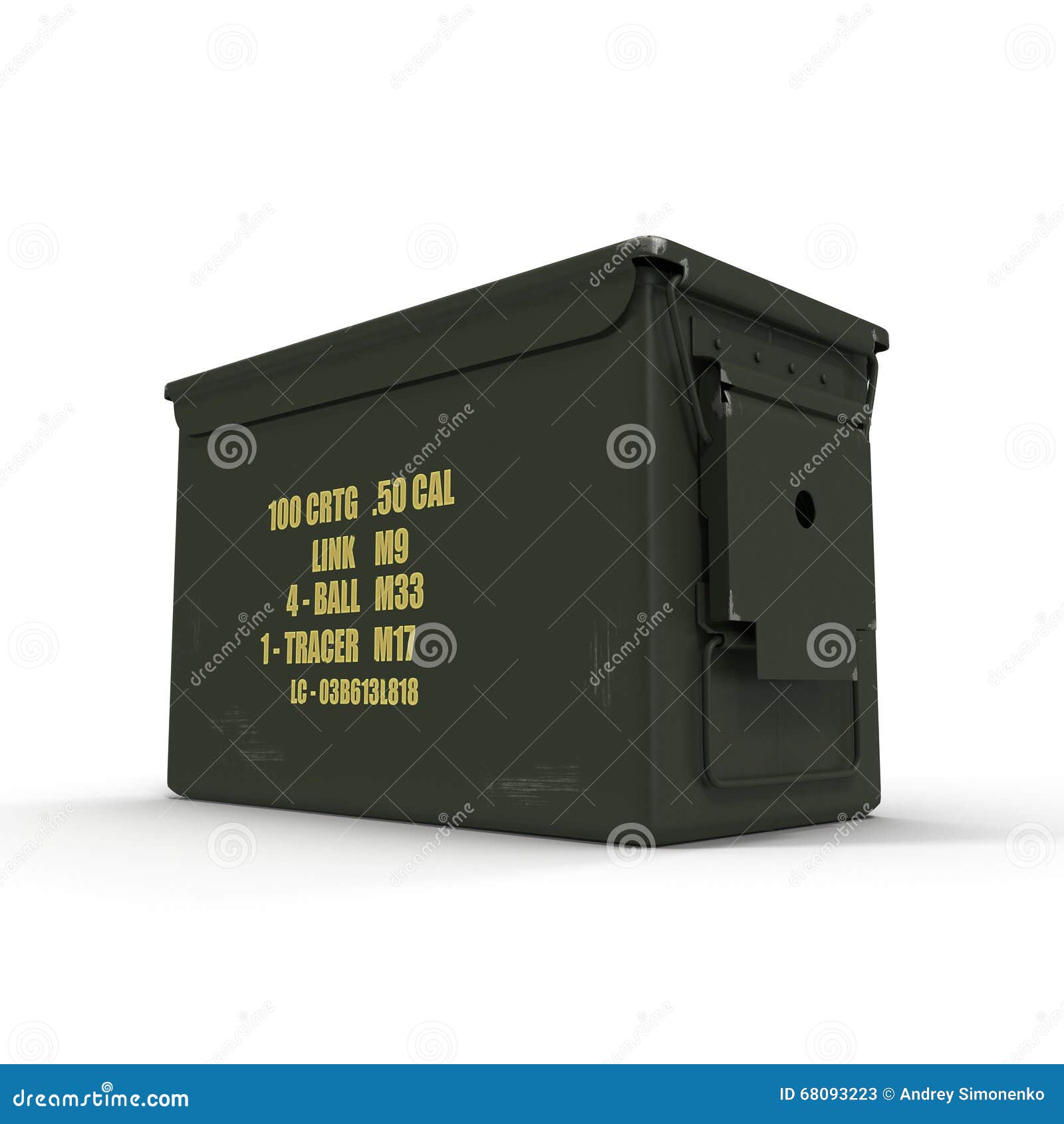 Metal Bullet Box Isolated On White Background Stock Image - Image of ...