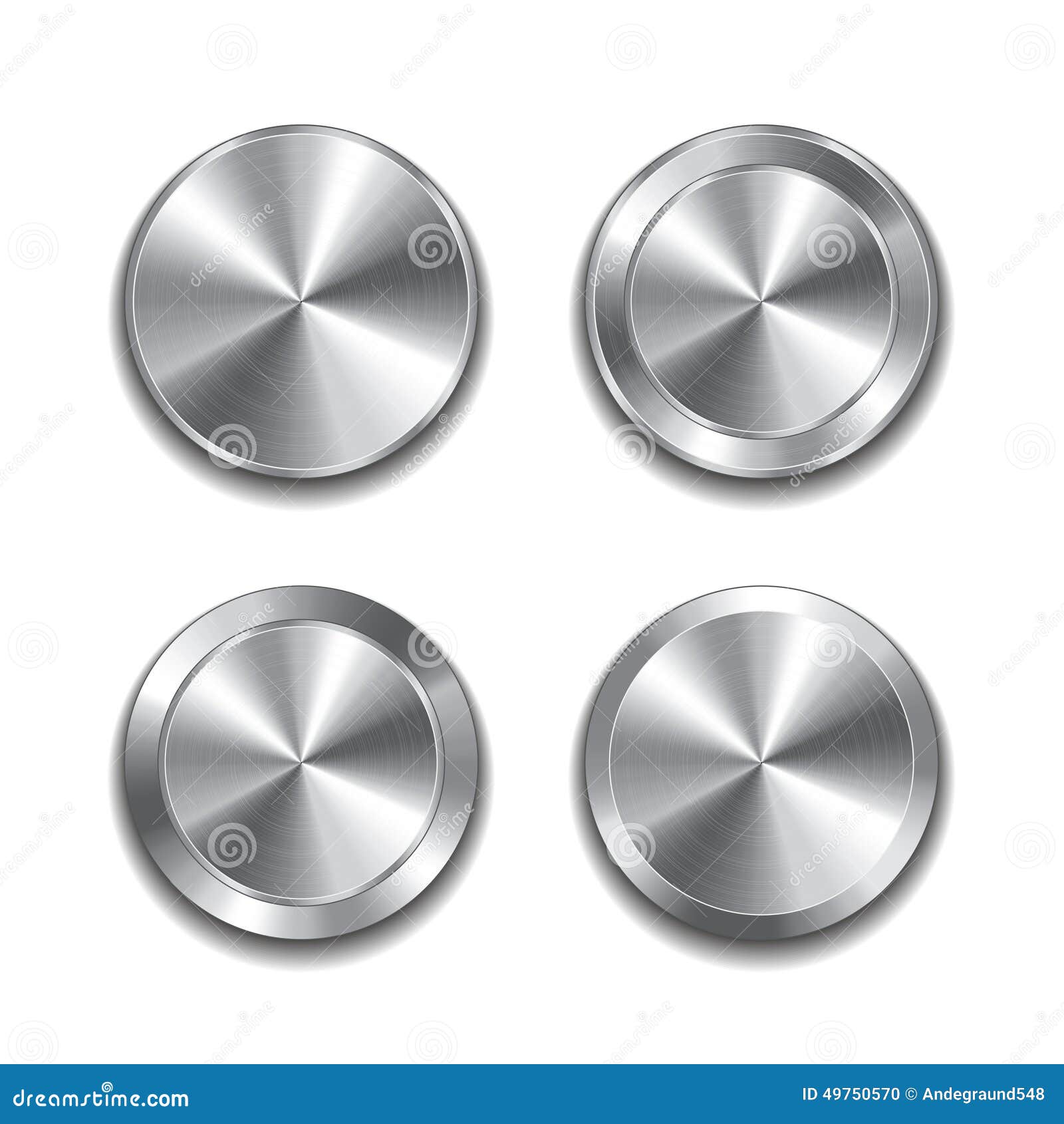 Metal Button on White Vector Stock Vector - Illustration of power ...