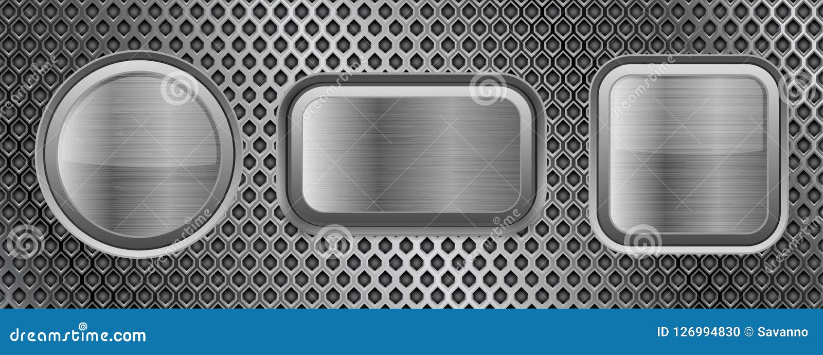 Metal Buttons on Perforated Texture Stock Vector - Illustration of ...