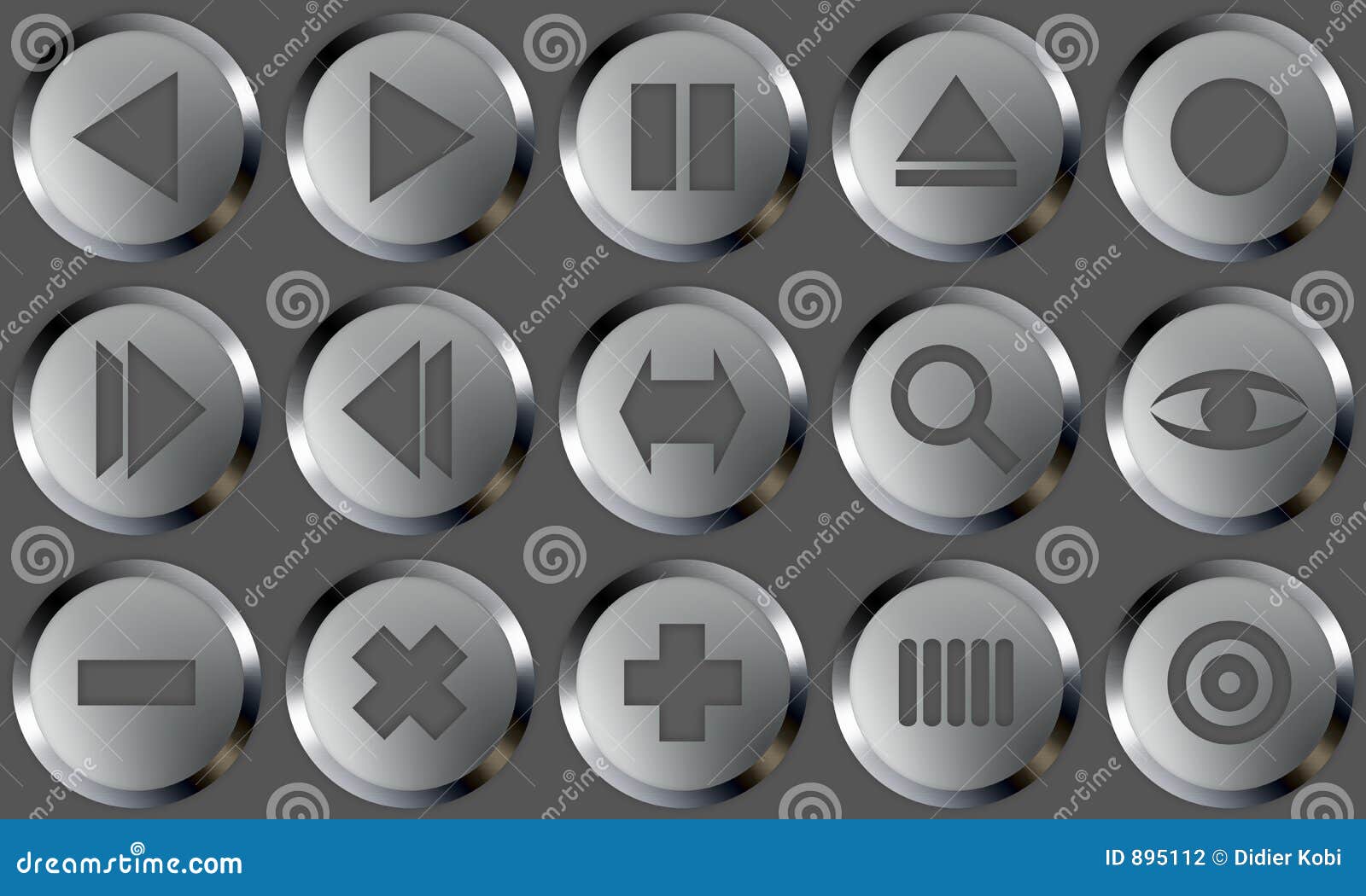 Metal Buttons Set 2 stock illustration. Illustration of concept - 895112