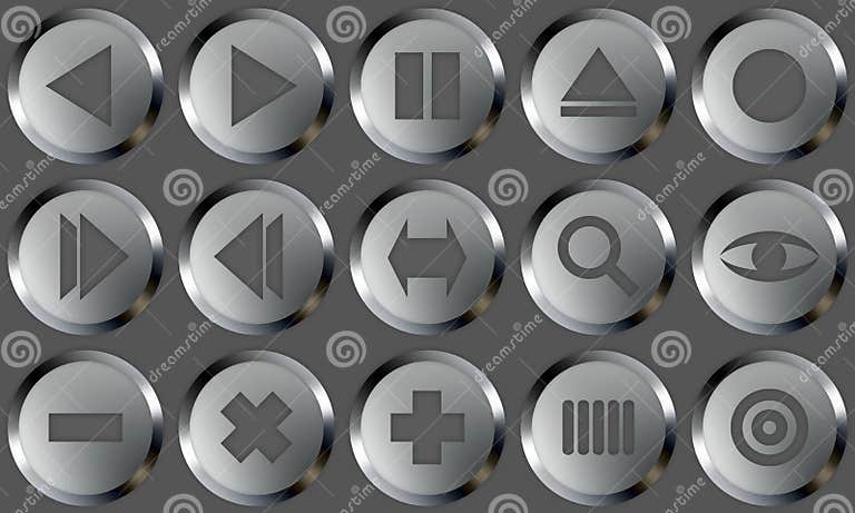 Metal Buttons Set 2 stock illustration. Illustration of concept - 895112
