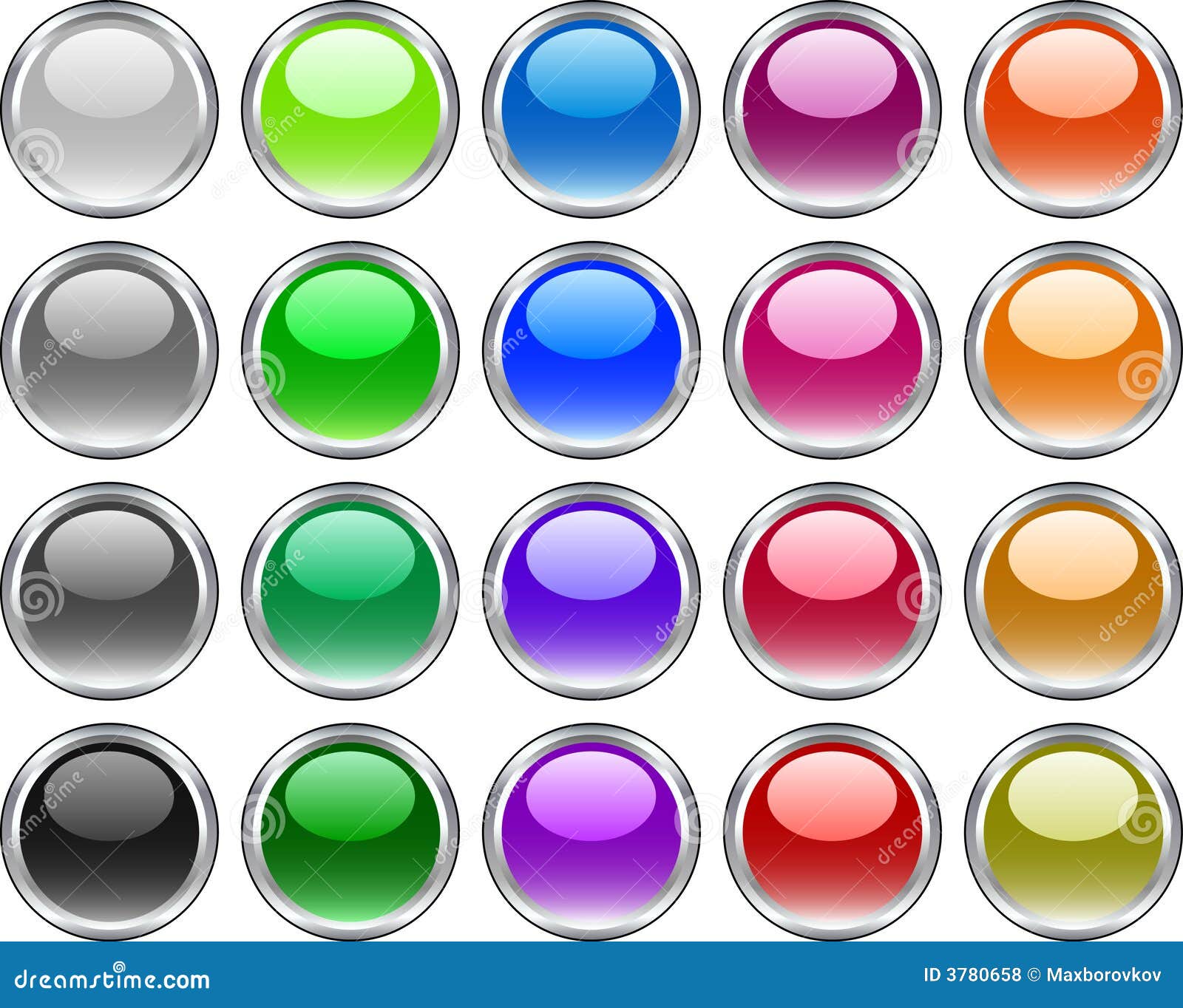 Metal buttons. [Vector] stock vector. Illustration of decoration - 3780658