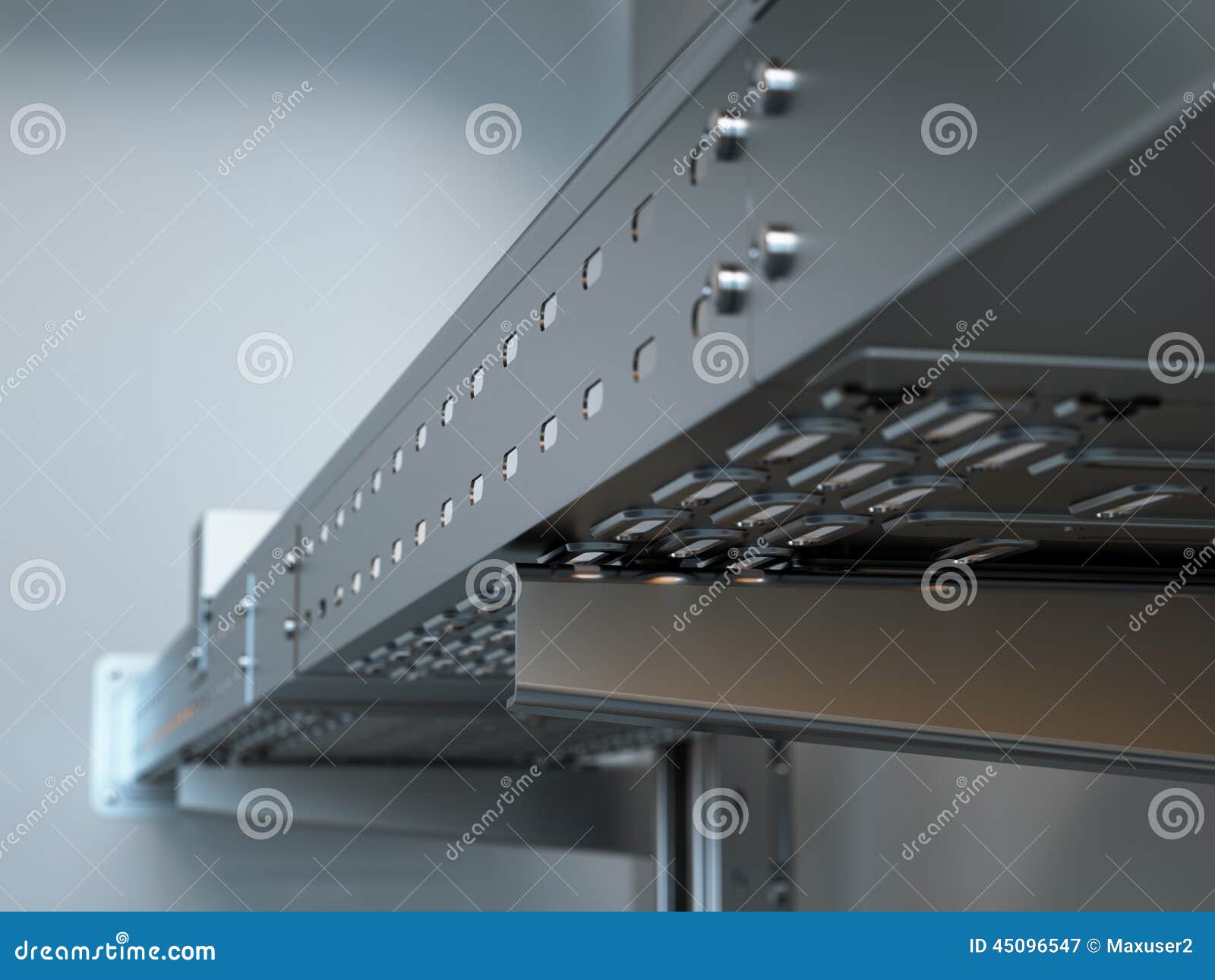 Metal cable tray stock image. Image of contemporary, service - 45096547