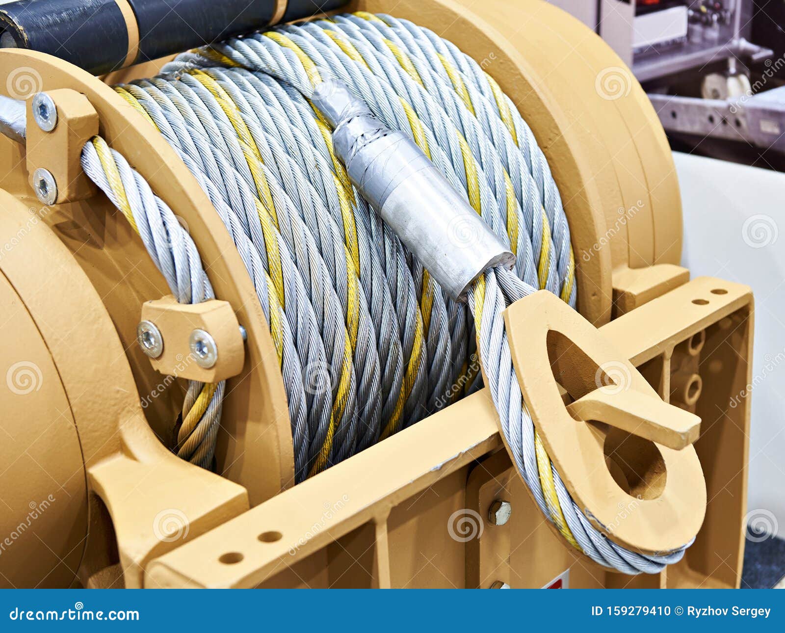Metal cable winch stock photo. Image of stainless, strength - 159279410
