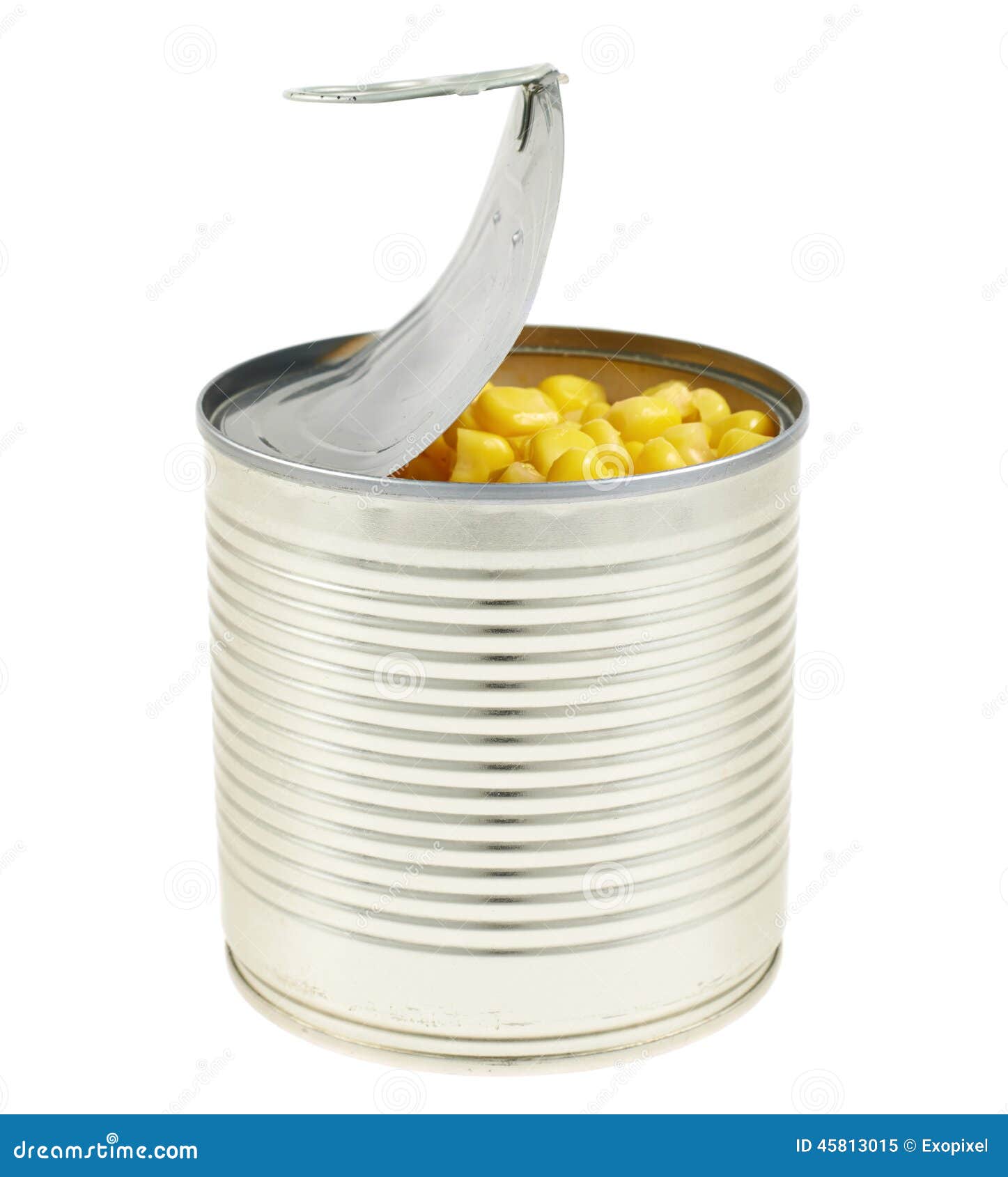Metal Can Full of Corn Kernels Isolated Stock Image - Image of nature ...