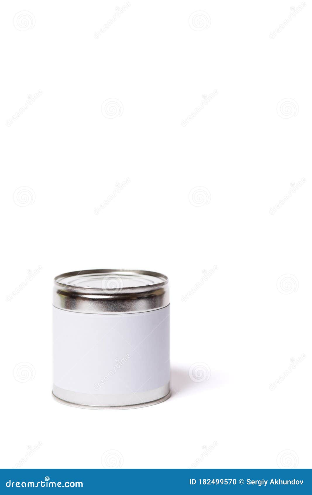 Metal Can without Lable. Can with Place for Lable on a White Stock ...