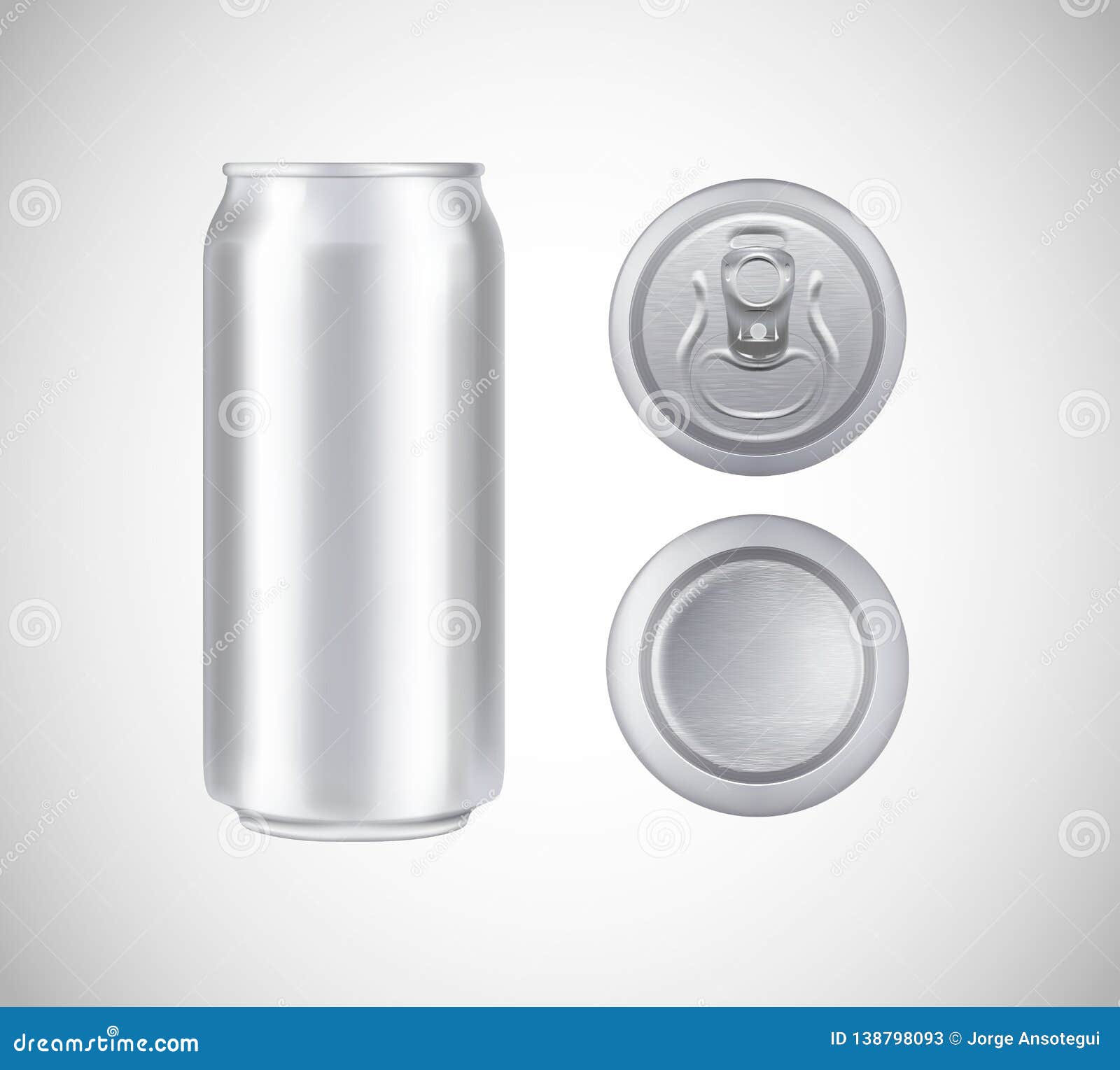 Metal Can Top, Front, Bottom View. Can Vector Visual 500 Ml Stock ...