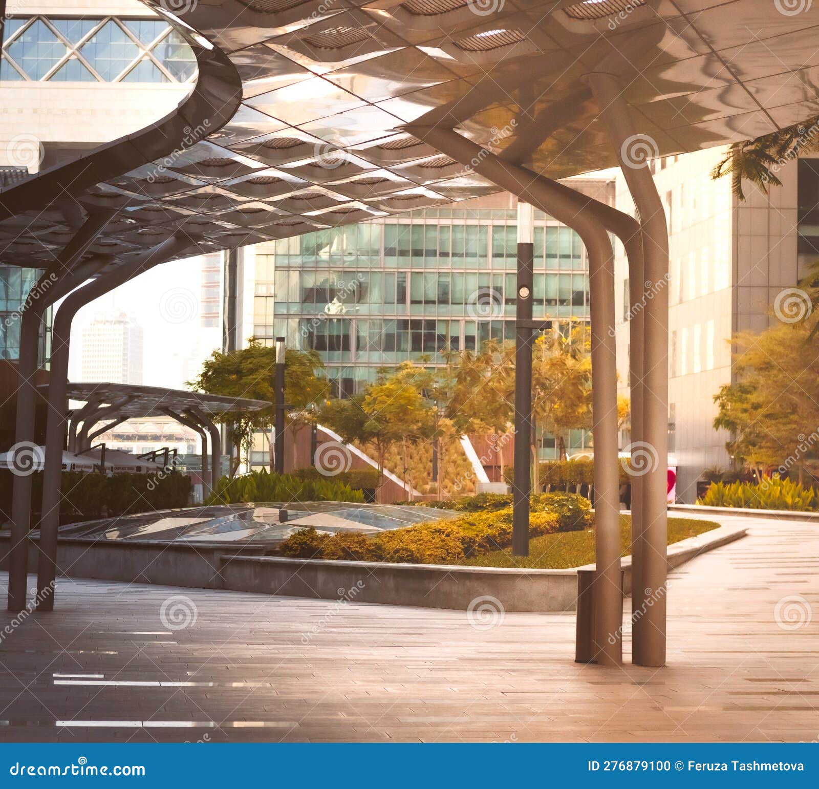 Metal Canopy Structure in the City Stock Photo - Image of ceiling ...