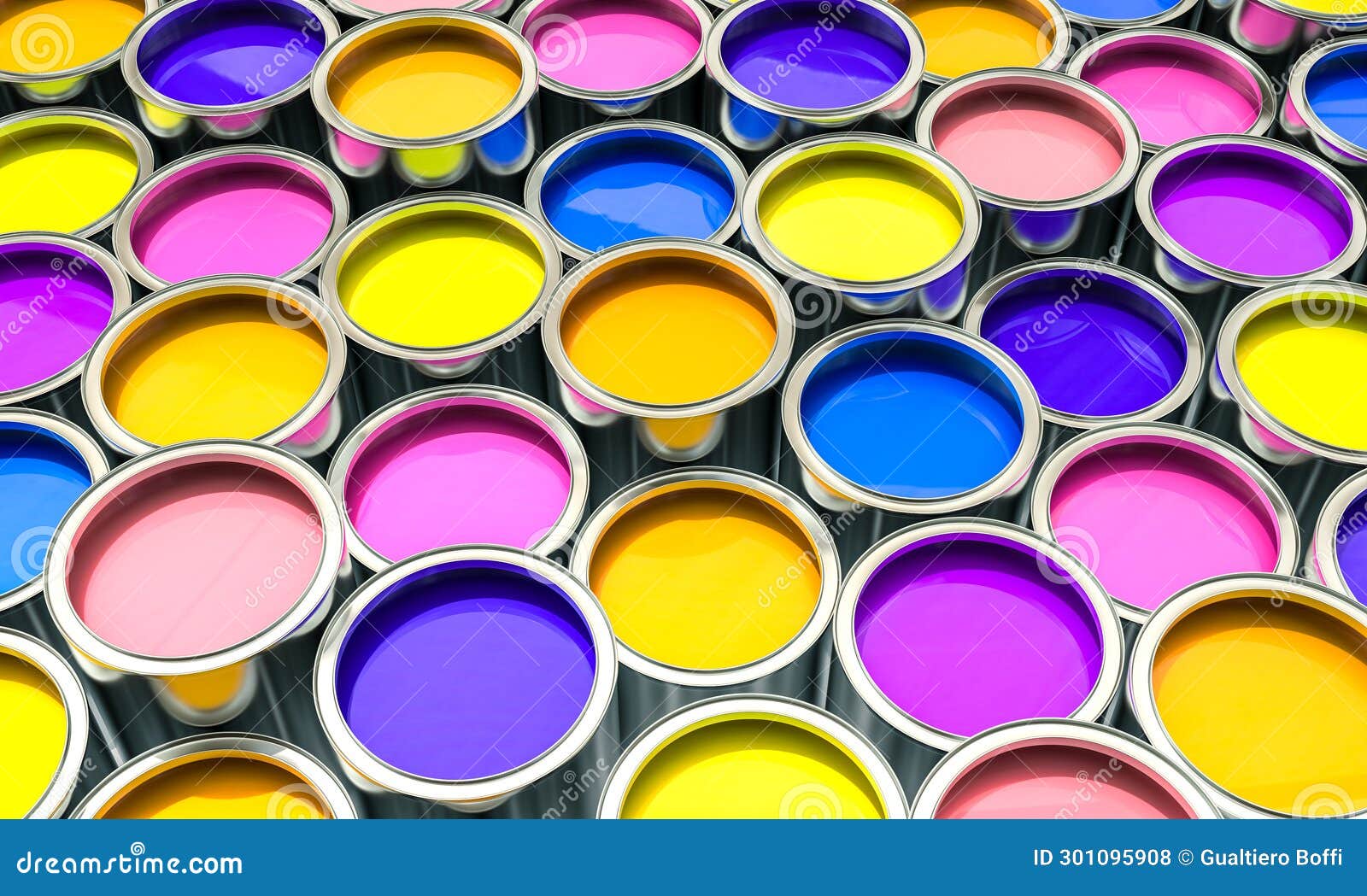 Metal Cans with Coloured Paint Stock Illustration - Illustration of ...