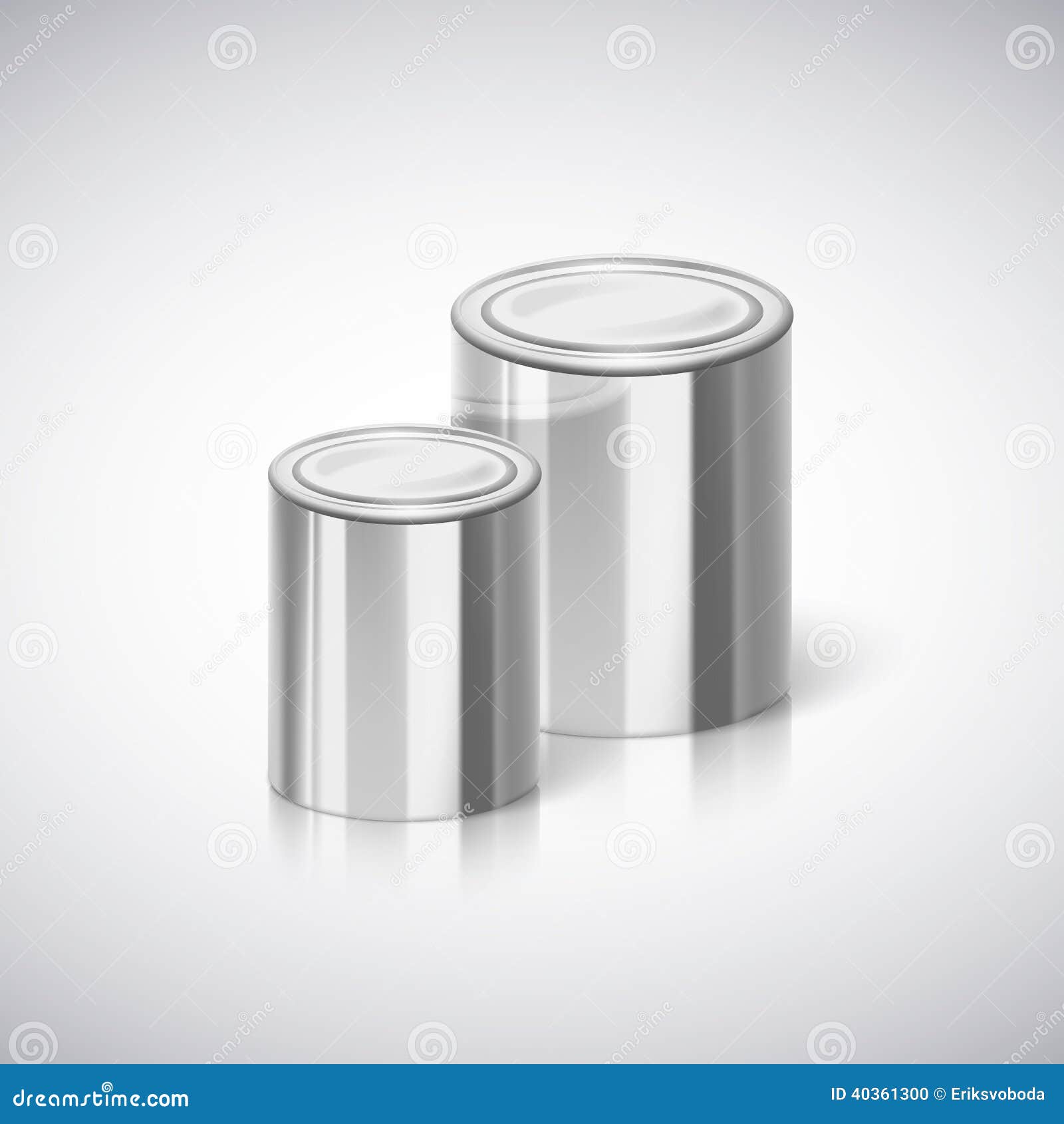 Metal Cans with Reflection and Shadow. Stock Illustration ...