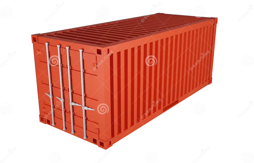 Metal cargo container stock illustration. Illustration of commercial ...