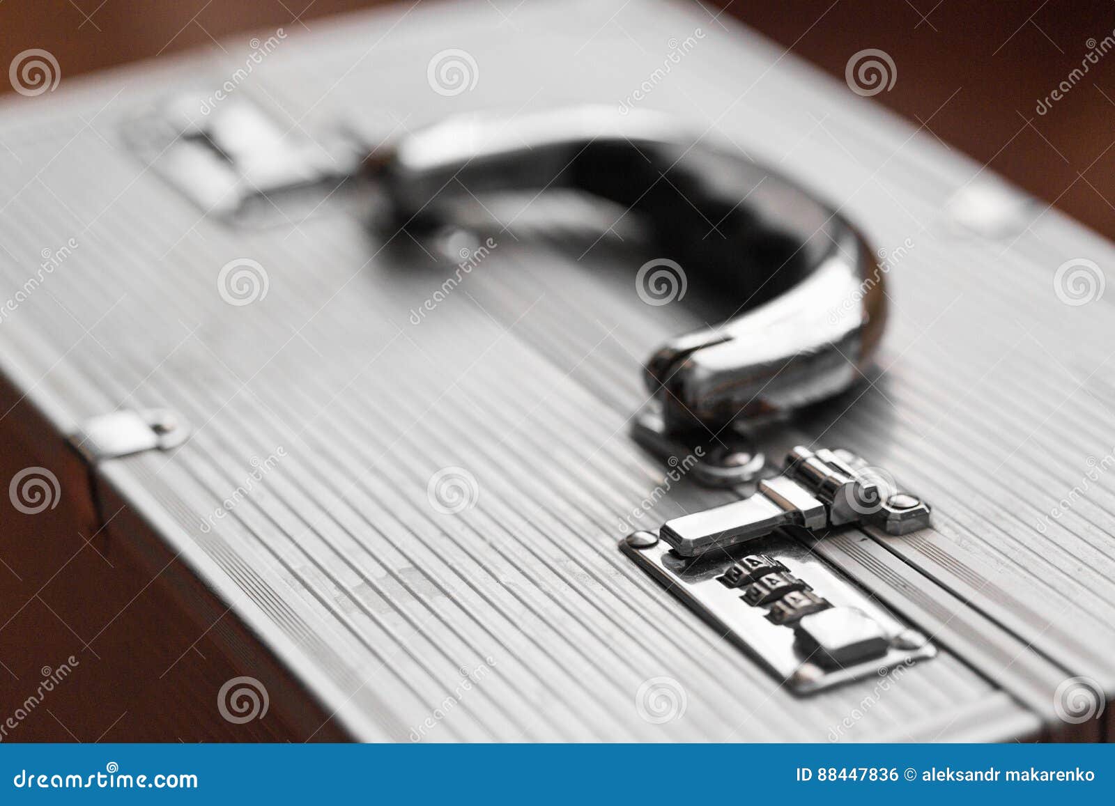 Metal Case with Combination Lock. Secret Stock Photo - Image of handle ...