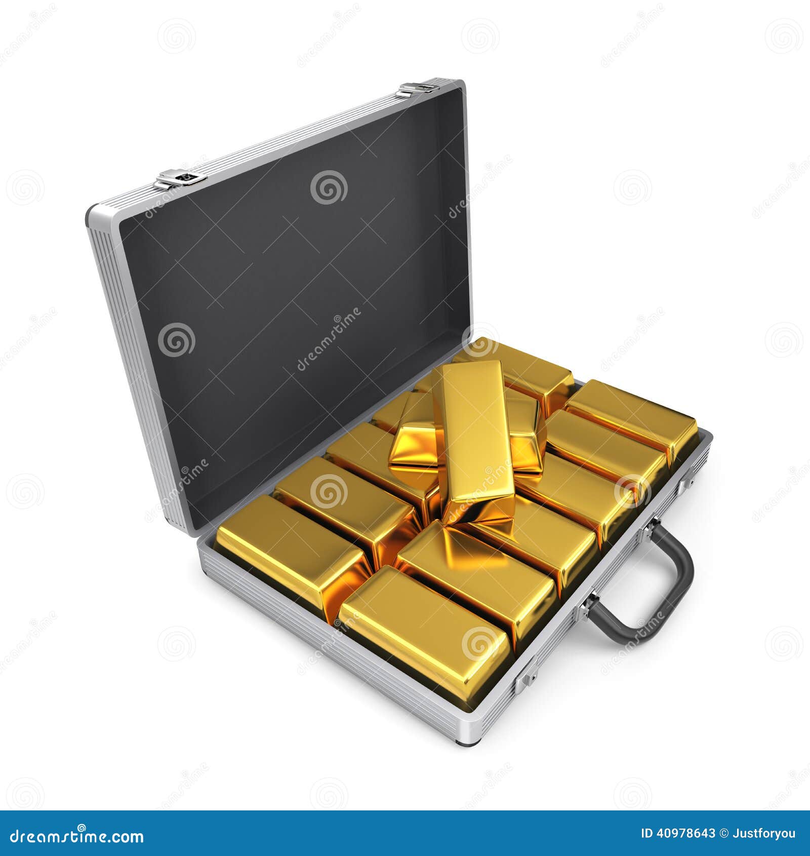 Metal case with gold bars. stock image. Illustration of monetary - 40978643