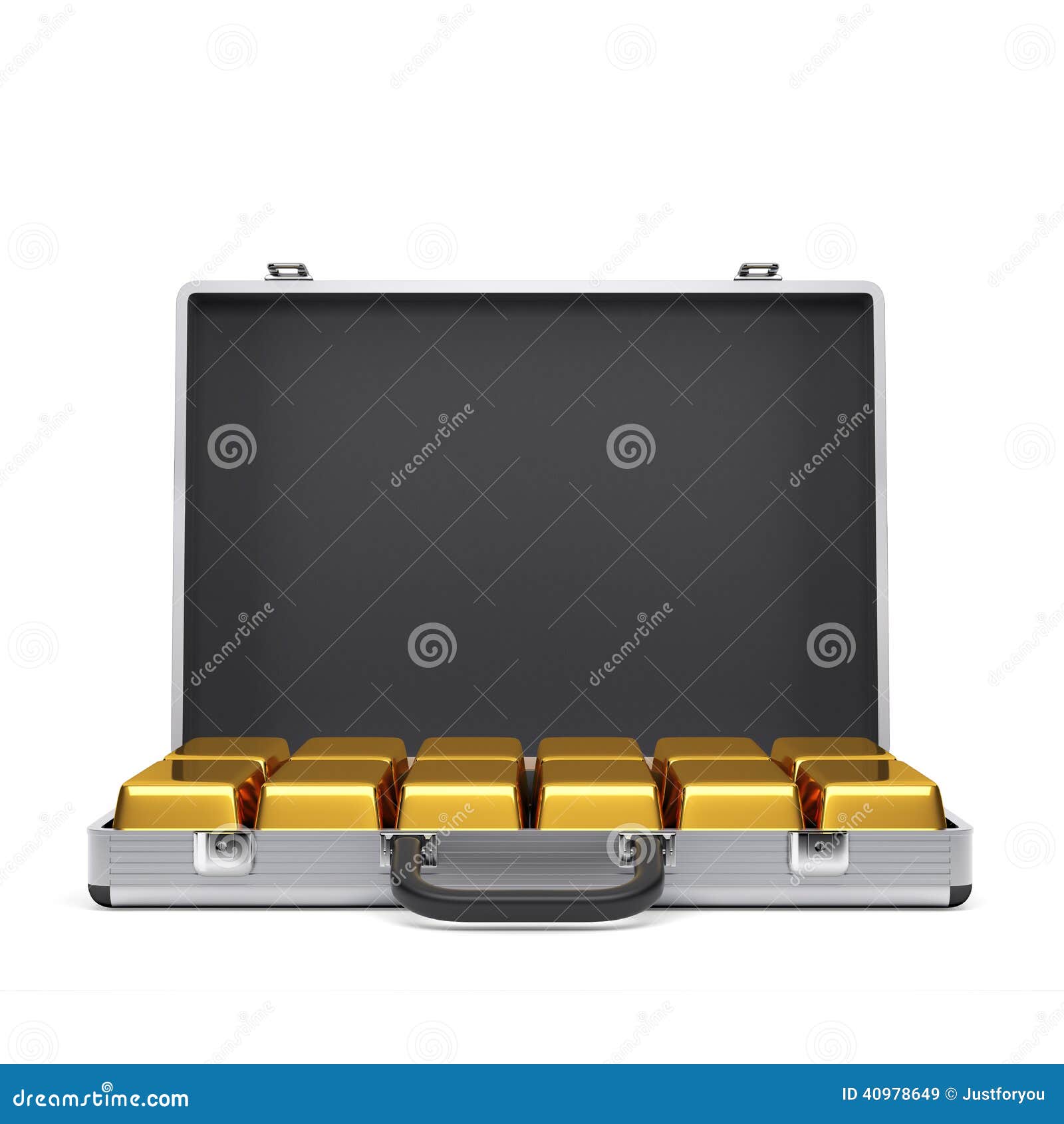 Metal case with gold bars. stock image. Illustration of case - 40978649