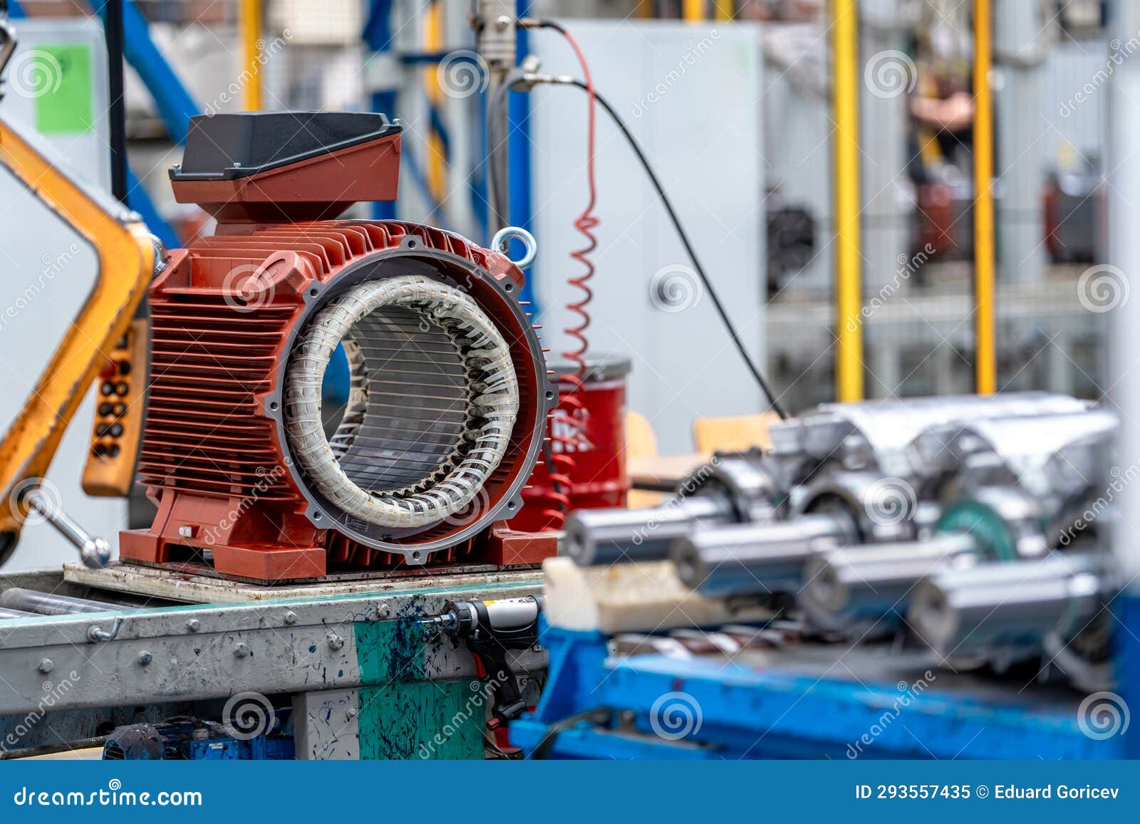 Metal Casing of the Electric Motor in Production Stock Image - Image of ...