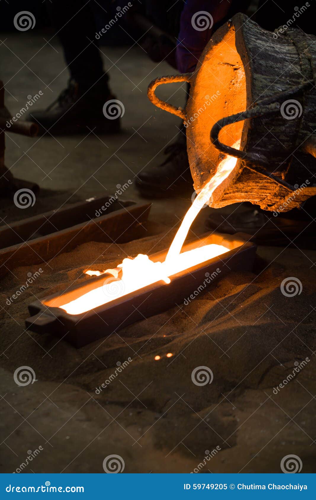 Metal Casting, Casting Factory Stock Image - Image of molten, light ...