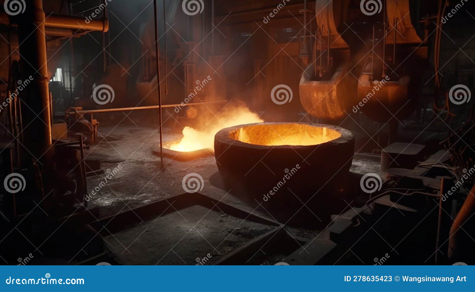 Metal Casting Logo On A White Background. Cast Iron Ladle And ...