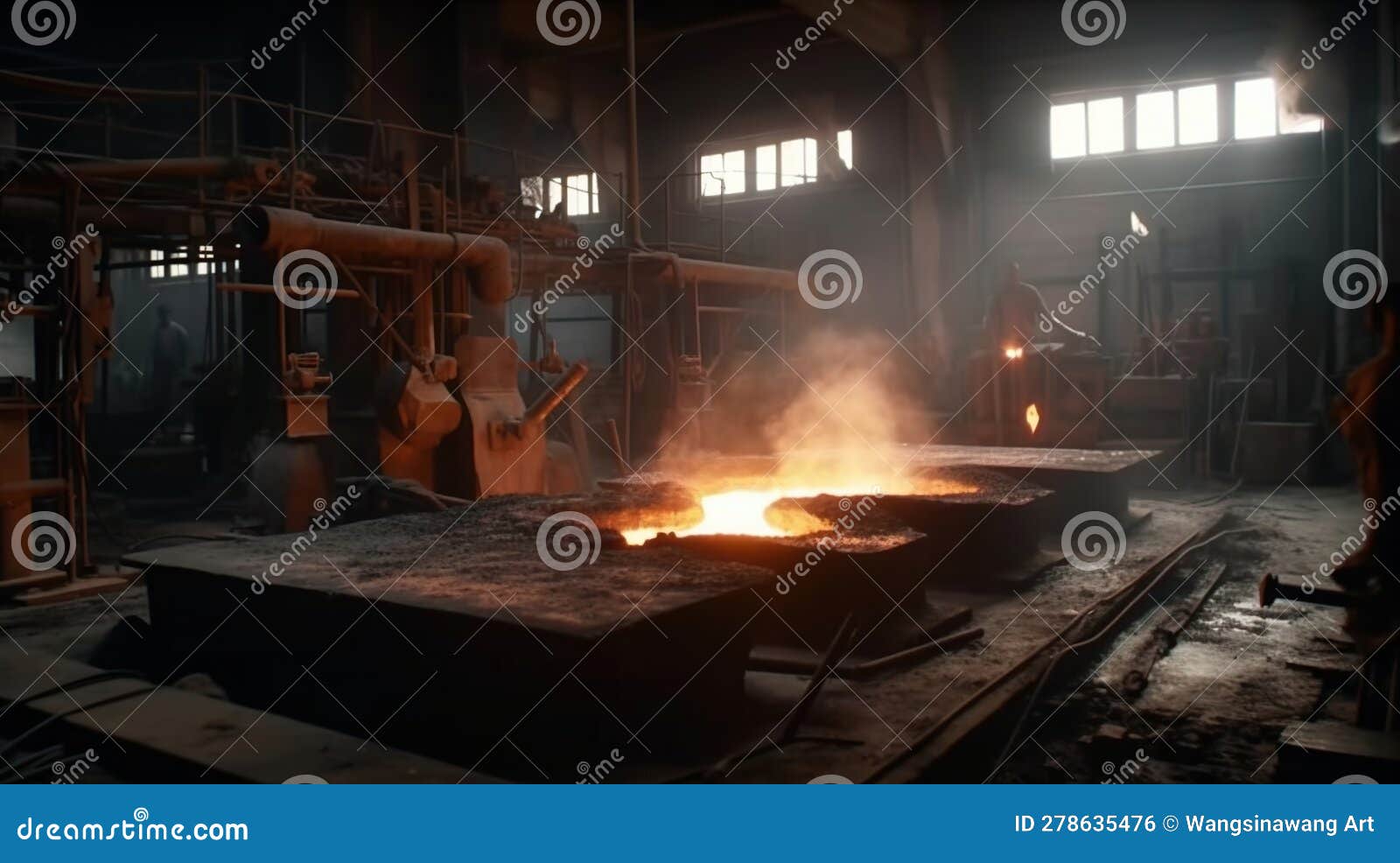 Metal Casting Logo On A White Background. Cast Iron Ladle And ...