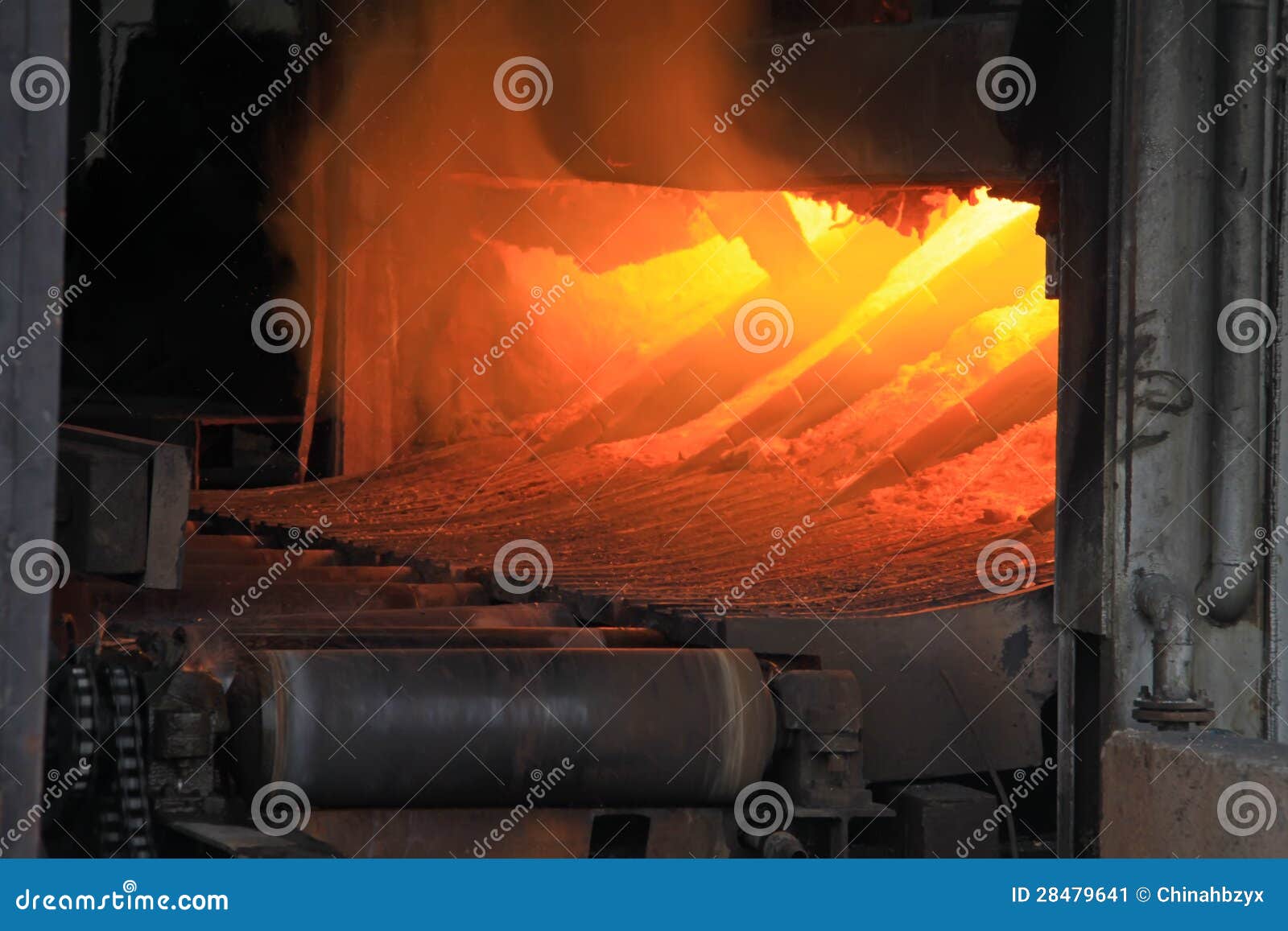Metal Casting Process with High Temperature Fire Stock Image - Image of ...