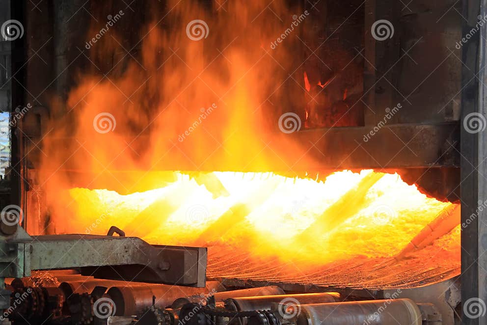 Metal Casting Process with High Temperature Fire Stock Photo - Image of ...