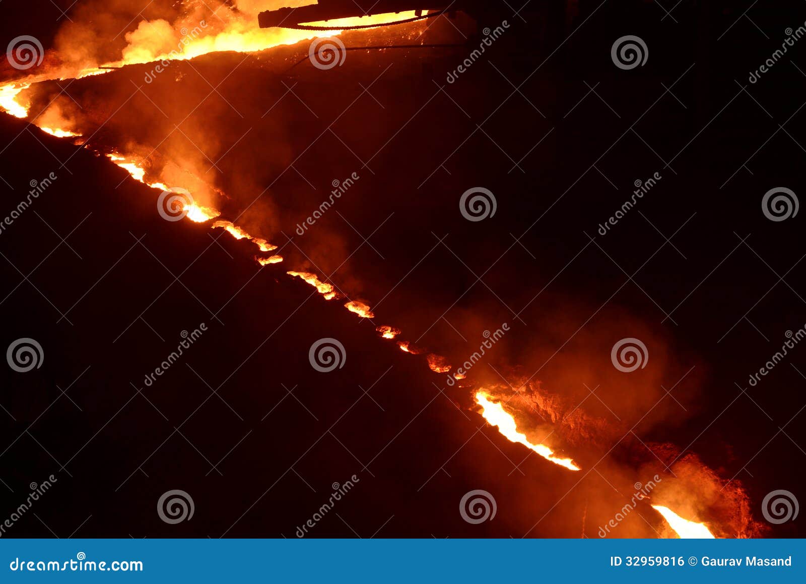 Metal casting process stock photo. Image of dark, flaming - 32959816