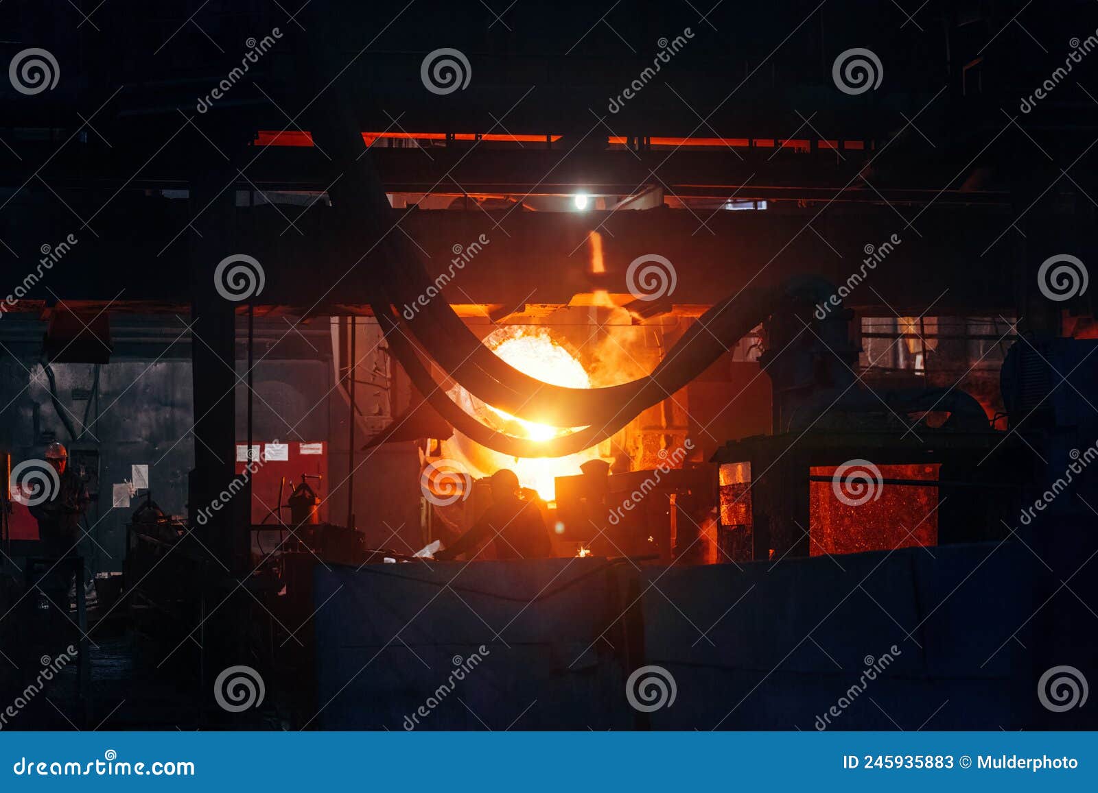 Metal Casting Process in Metallurgical Plant Stock Image - Image of ...
