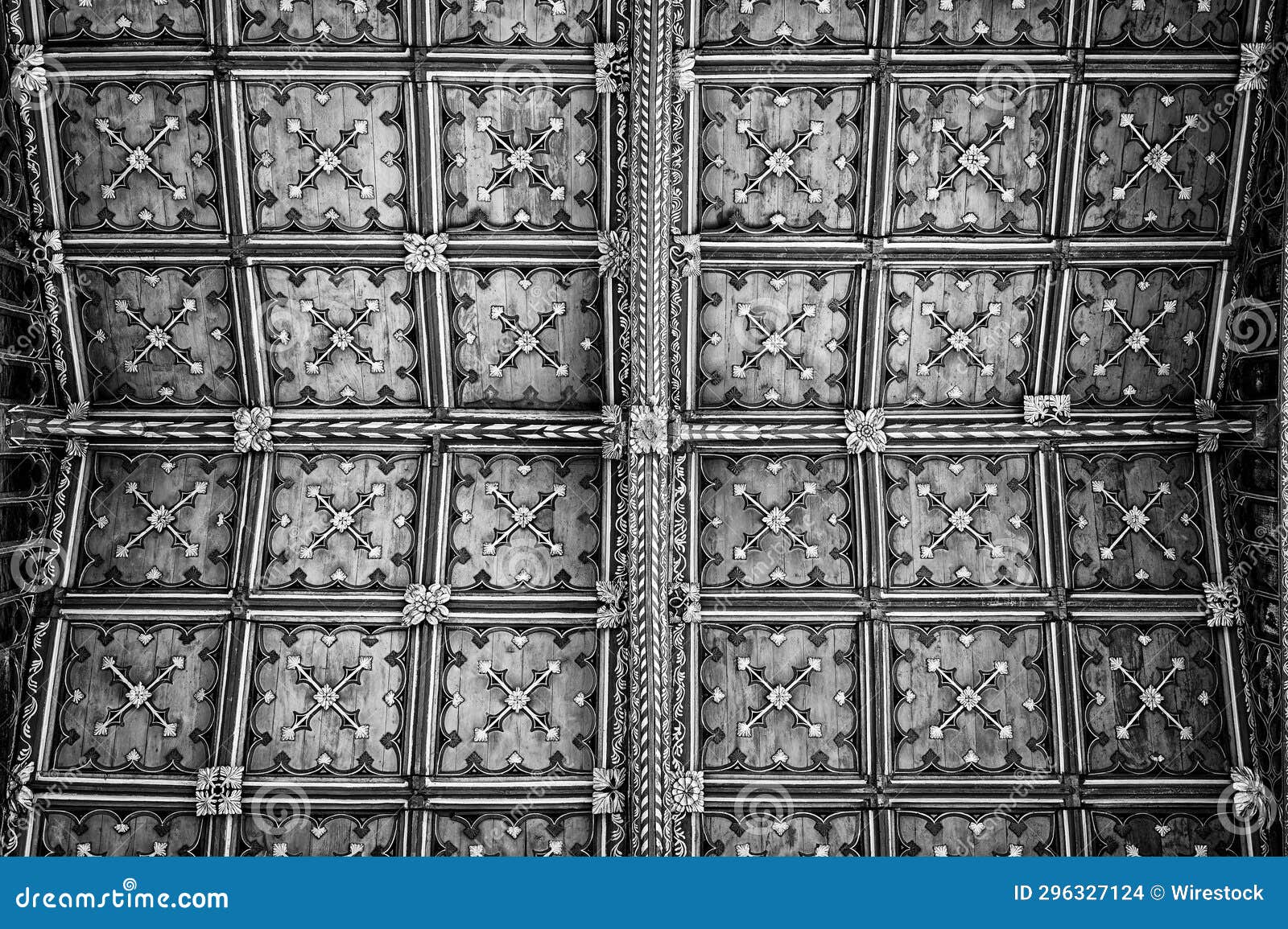Metal Ceiling Decorated in a Unique Grid Pattern with Multiple ...