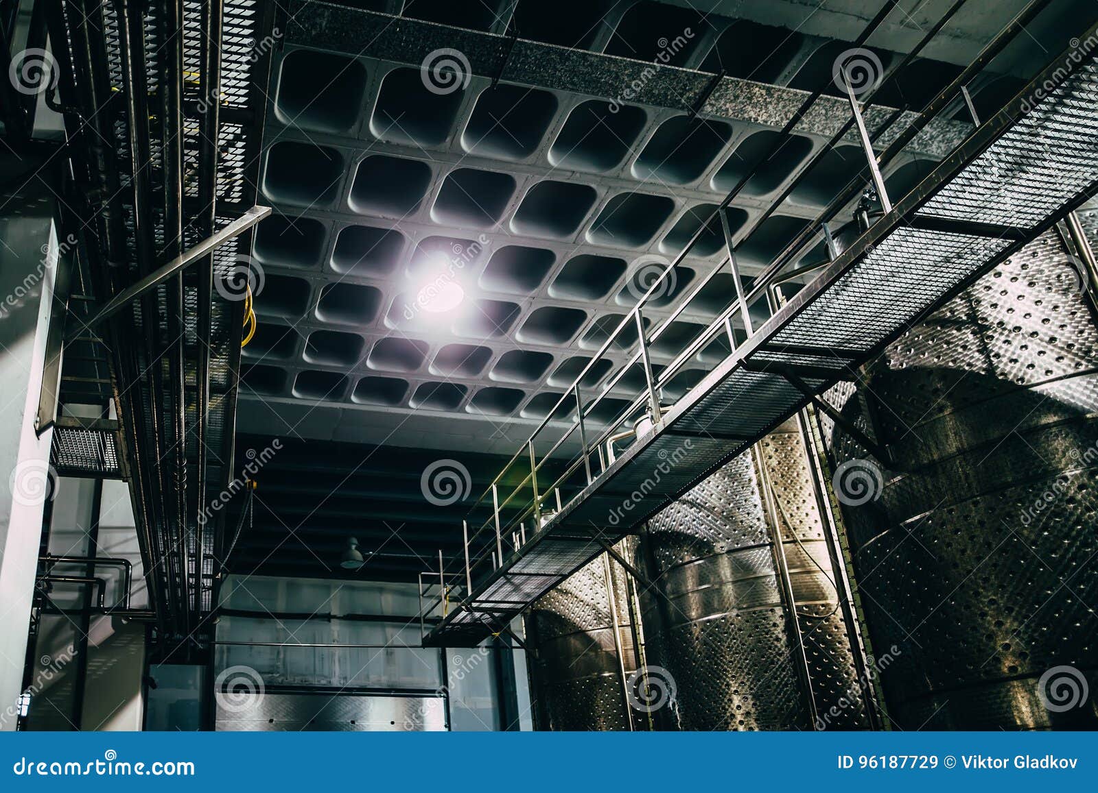 Metal Ceiling and Tanks in a Row Stock Image - Image of manufacturing ...