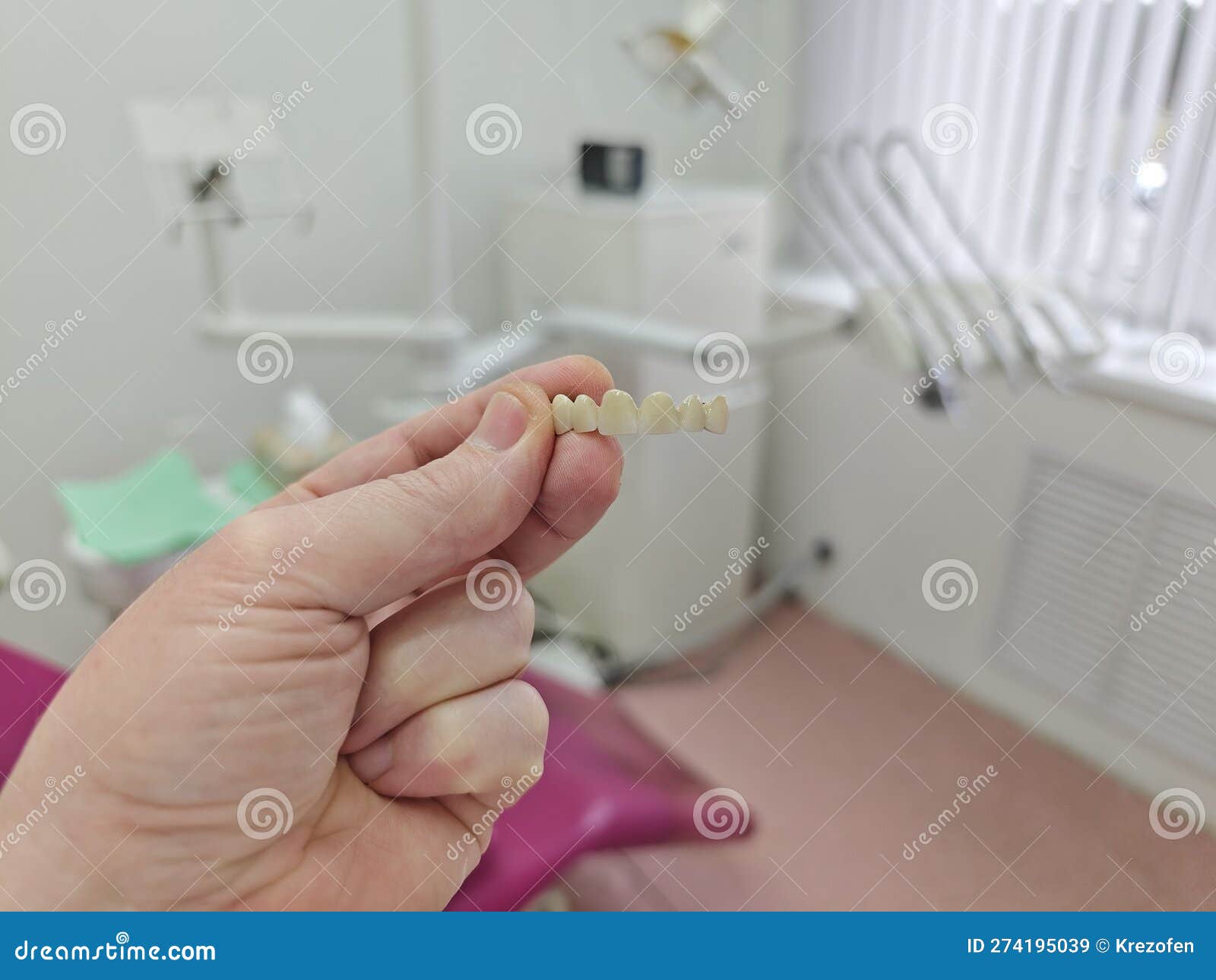Metal-ceramic Dental Crowns And Bridges. Dental Prosthetics. Artificial ...