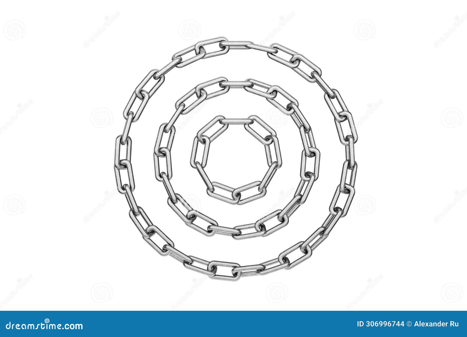 Metal Chain is Closed in a Circle. Metal Chain Blank in a Circle for ...
