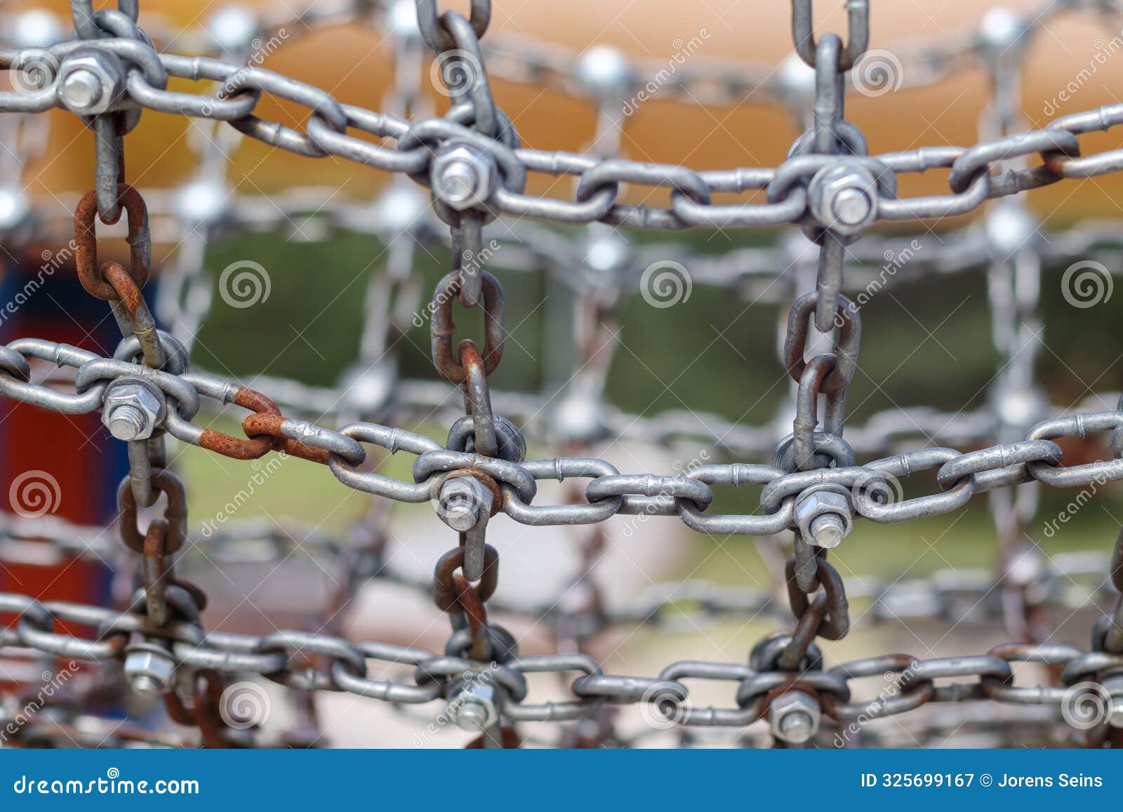 .a Metal Chain Connected by a and Nut Stock Image - Image of dirty ...