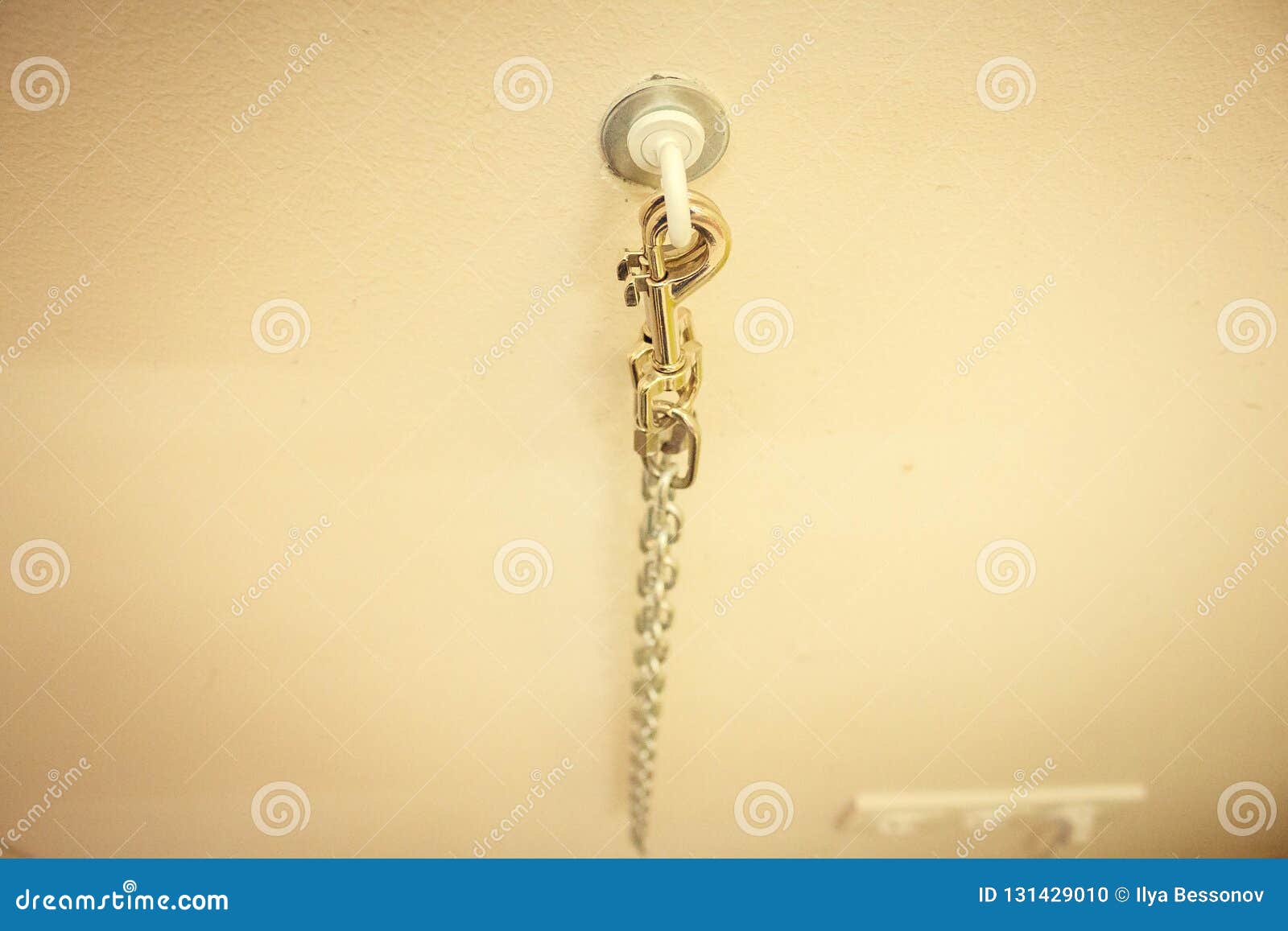 Metal Chain Hanging on the Wall in Perspective Beautiful Style Stock ...