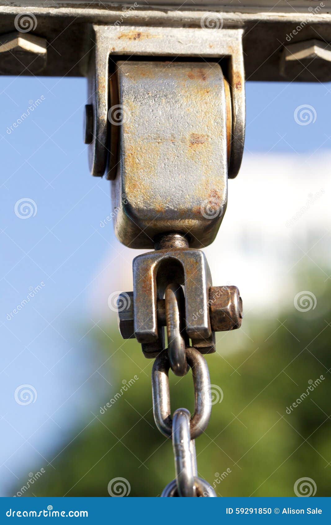 Metal chain link fixing stock photo. Image of construction - 59291850