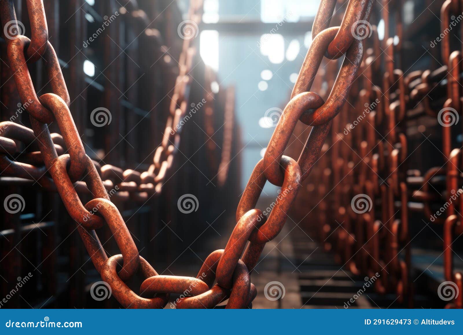 A Metal Chain Link Tightly Interconnected Stock Image - Image of ...