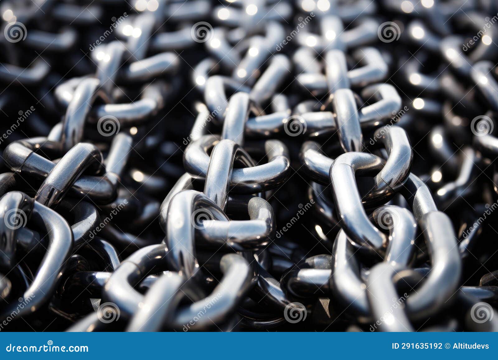 A Metal Chain Link Tightly Interconnected Stock Photo - Image of solid ...