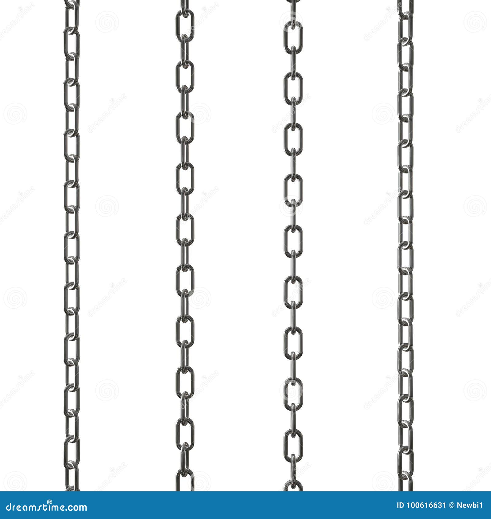 Metal Chain links 3d stock illustration. Illustration of power - 100616631