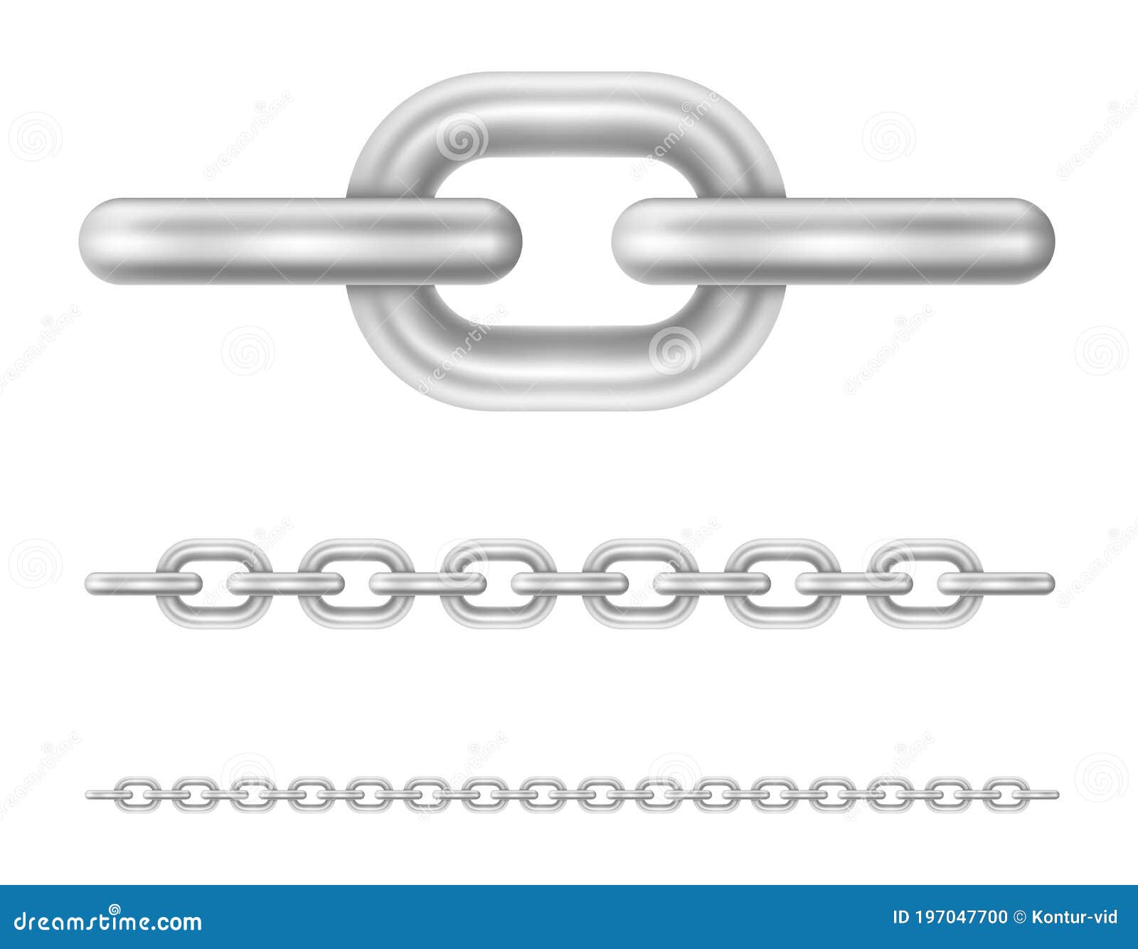 Metal Chain Links Vector Illustration Stock Vector - Illustration of ...