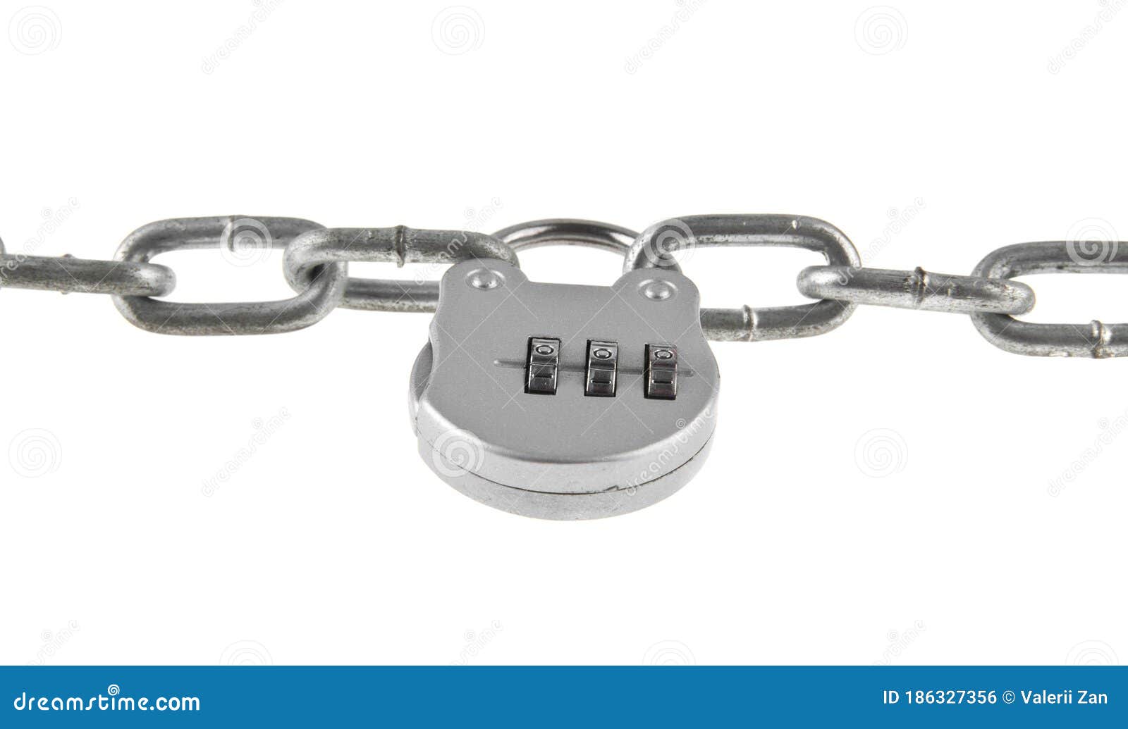 Metal Chain and Lock Isolated on White Stock Photo - Image of security ...
