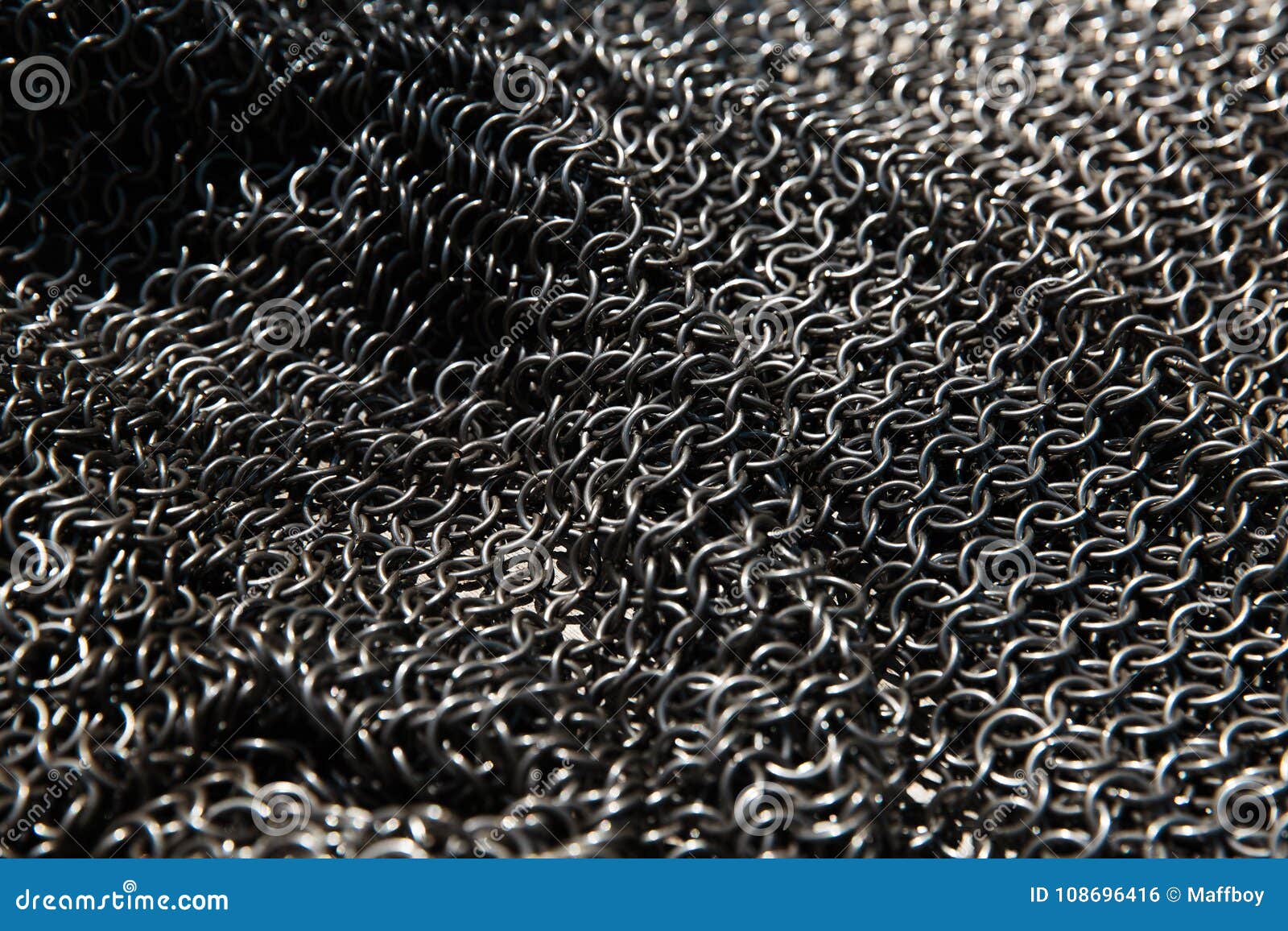 Metal chain mail armor stock photo. Image of decor, grey - 108696416