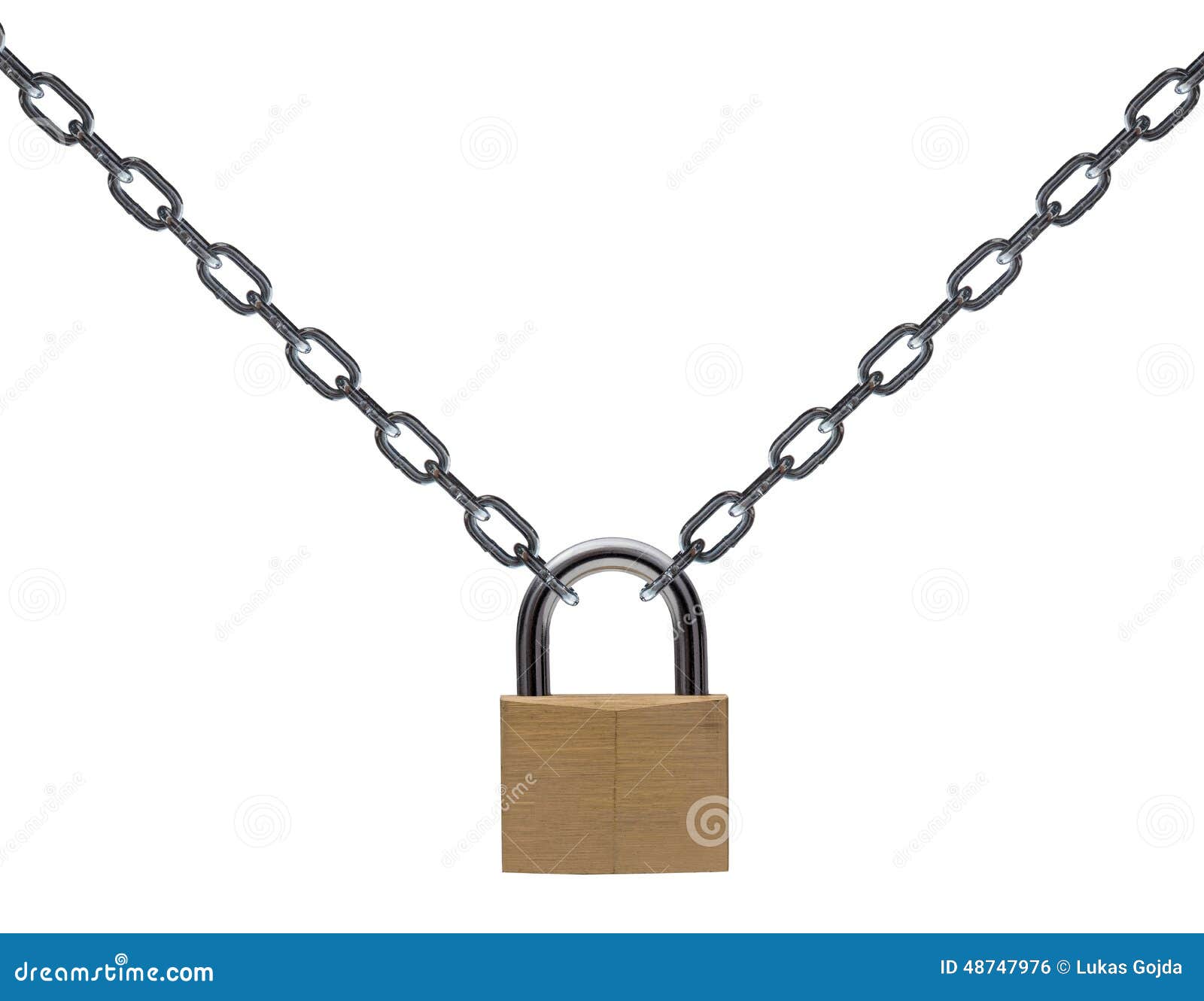 Metal chain and padlock stock photo. Image of forbidden - 48747976